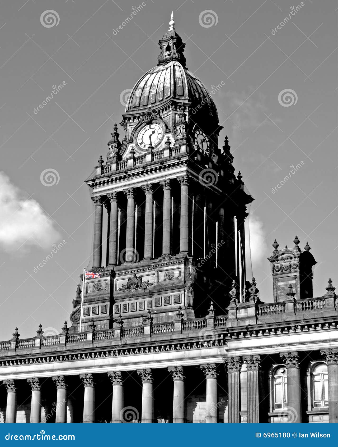 Leeds Town Hall Clock stock photo. Image of corinthian - 6965180
