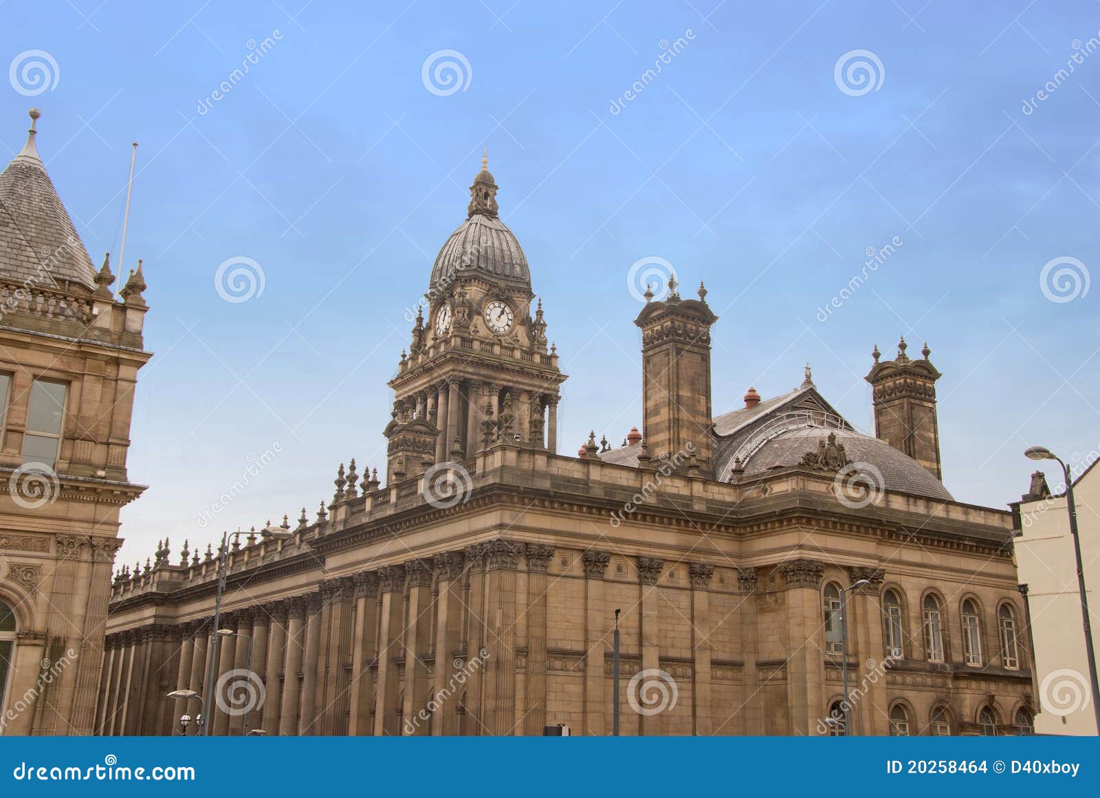 Leeds Town Hall Rear View stock photo. Image of blue - 20258464