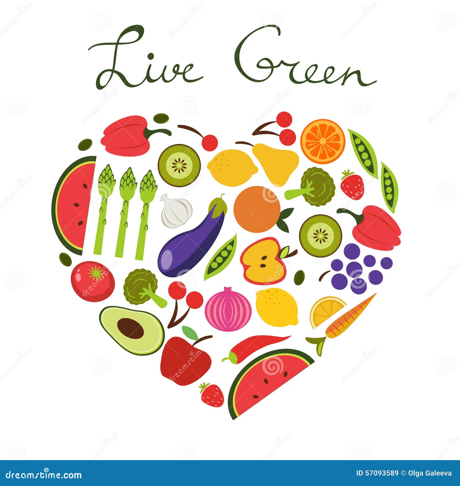 Leef Groene Conceptenkaart Met Vers Vector Illustratie - Illustration ...