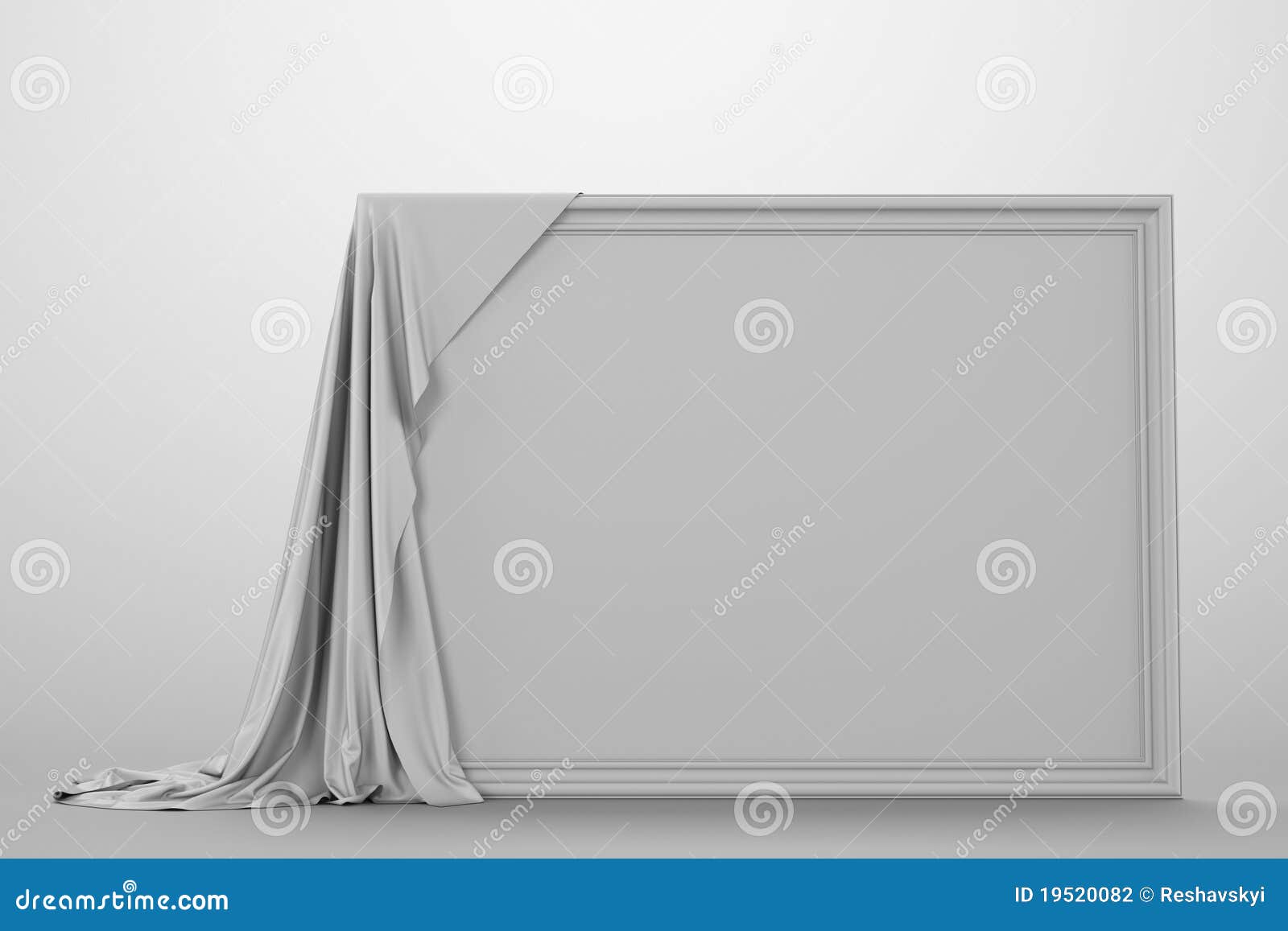 Leeg Beeld Dat Met Een Doek Wordt Behandeld Stock Illustratie ...