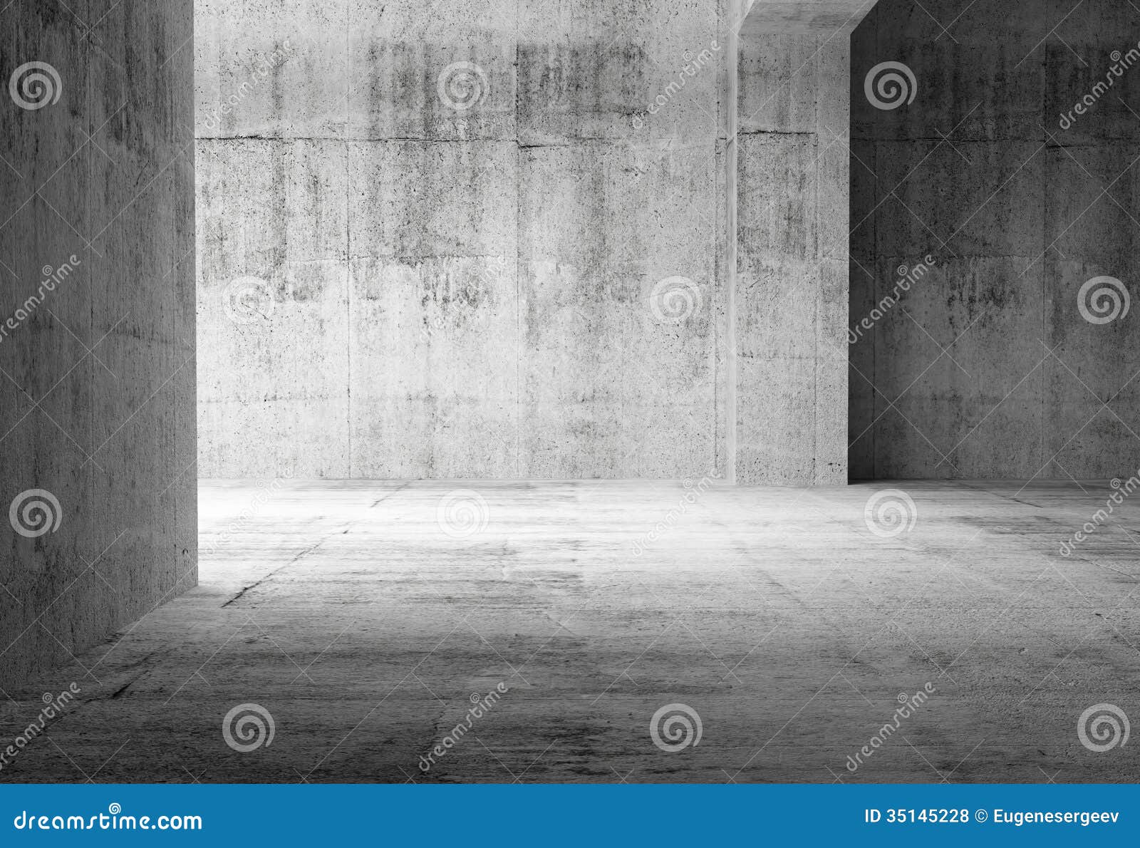 Leeg Donker Abstract Concreet Ruimtebinnenland Stock Illustratie ...