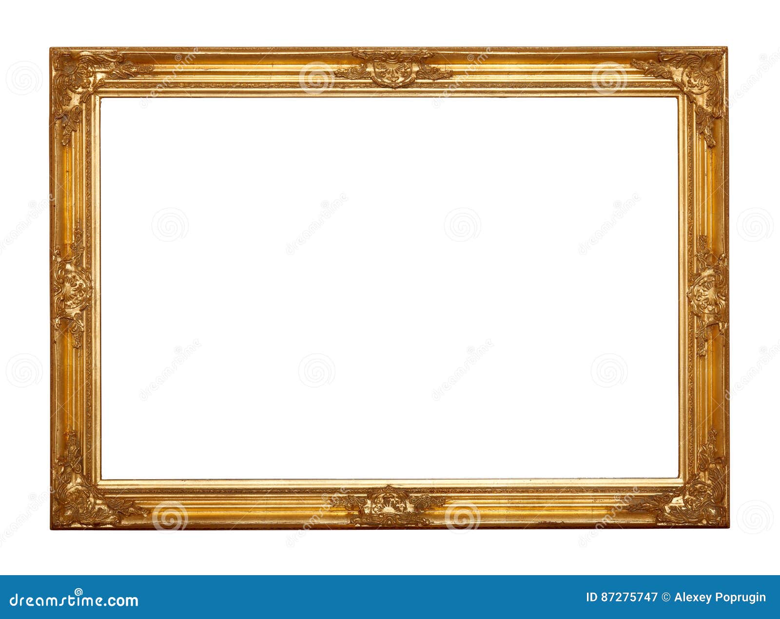 Leeg gouden frame stock afbeelding. Image of goud, sier - 87275747