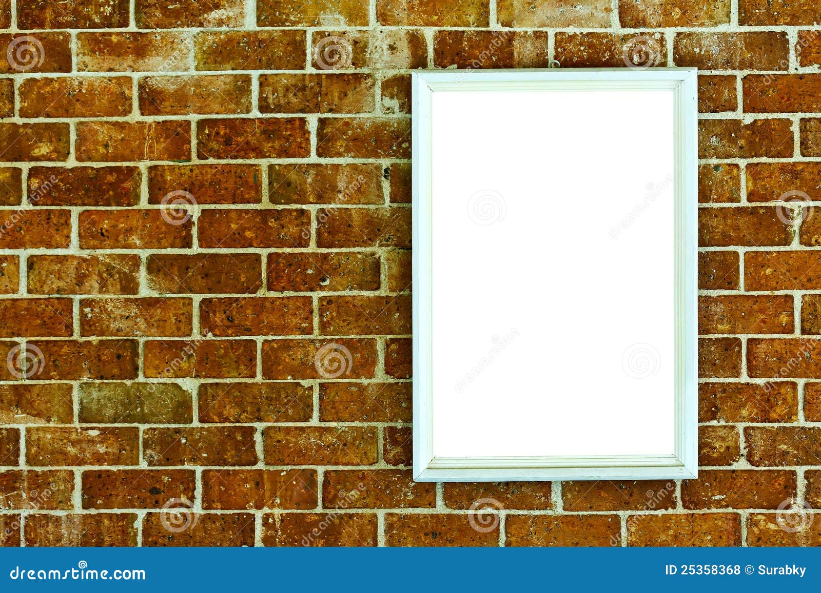 Leeg Houten Frame Op Bakstenen Muur Stock Foto - Image of voorwerp ...