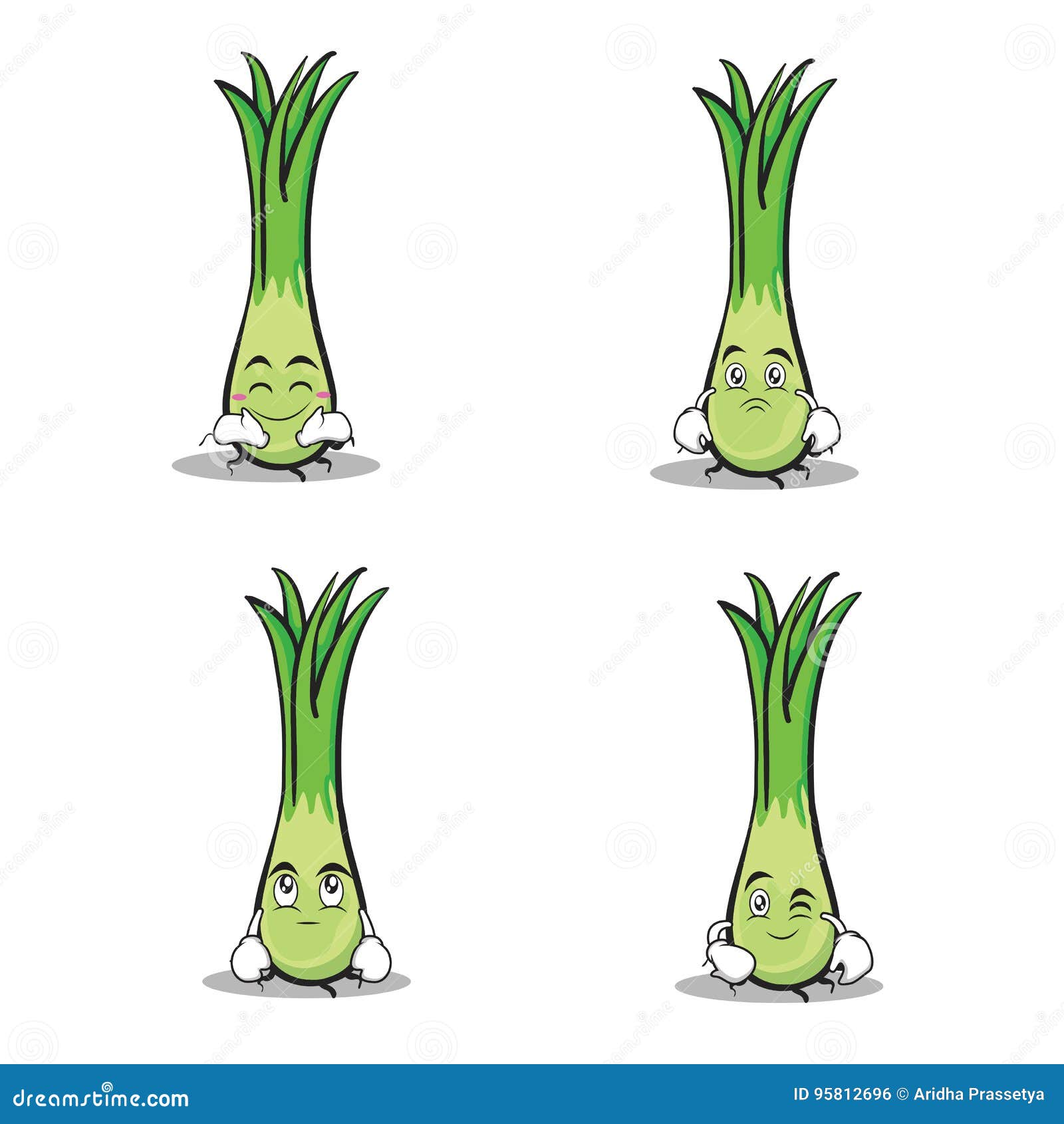 Leek Character Cartoon Set Collection Stock Vector - Illustration of ...