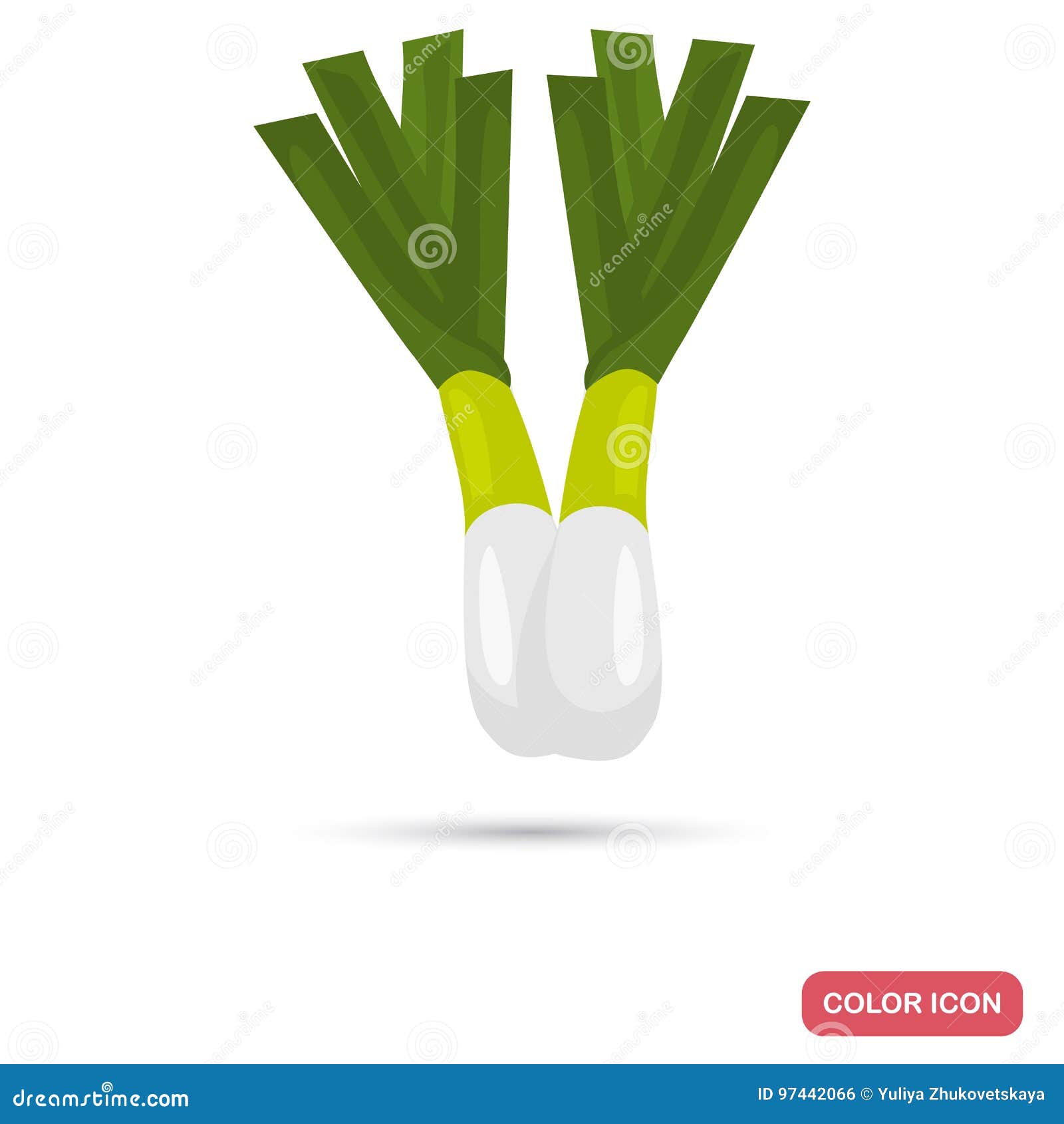 Leek Color Flat Icon for Web and Mobile Design Stock Vector ...