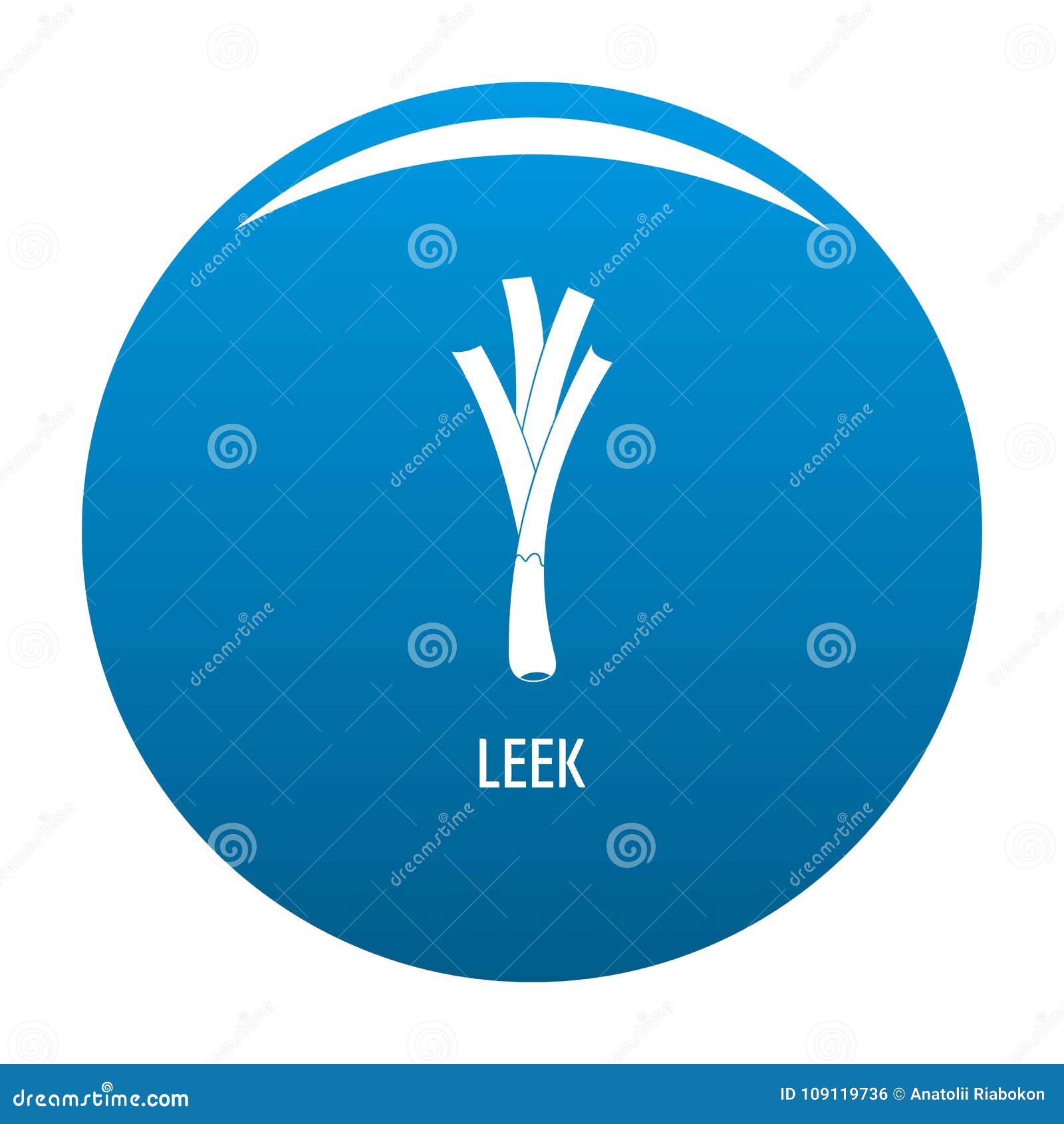 Leek icon blue vector stock vector. Illustration of drawing - 109119736
