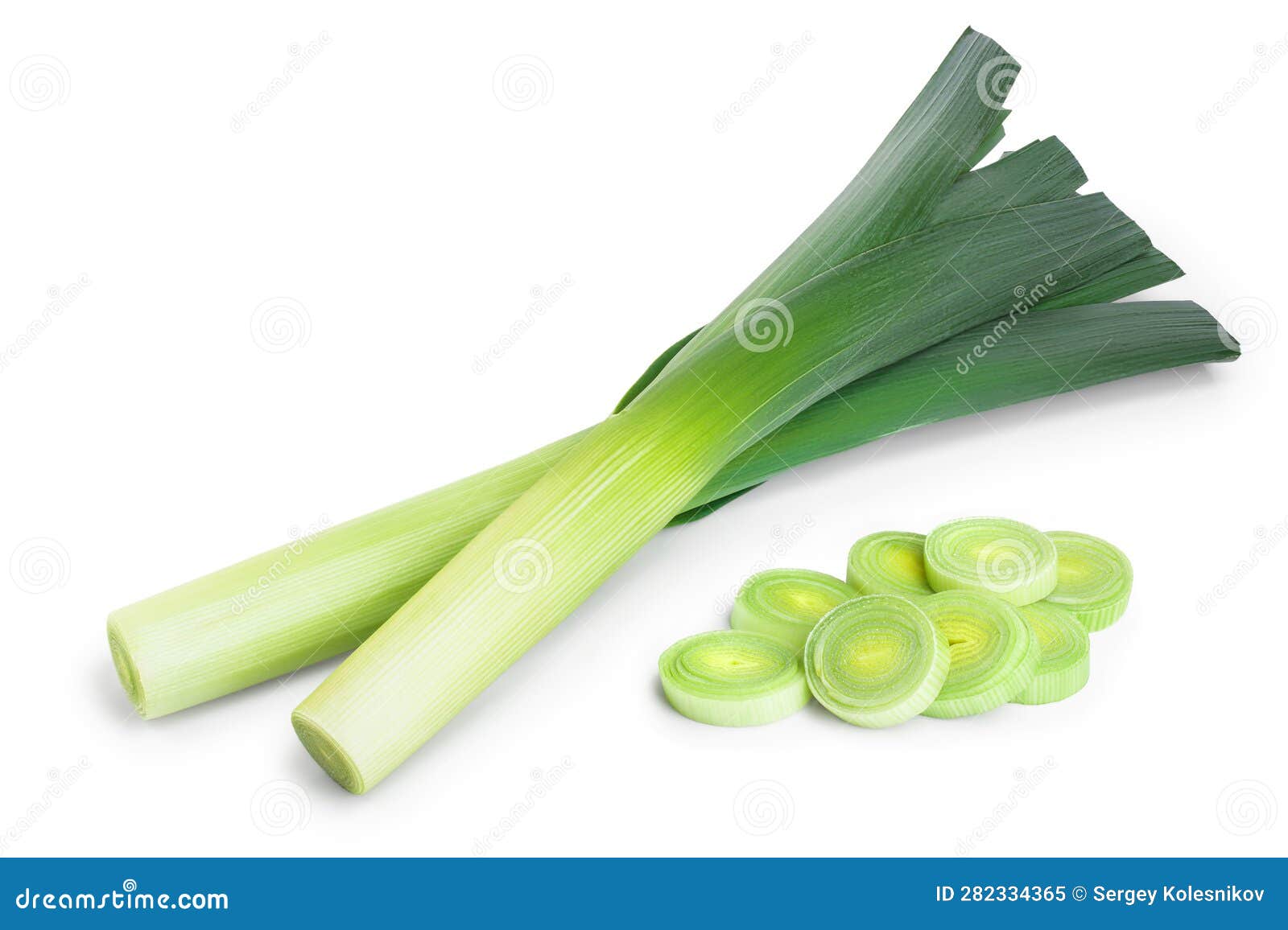 Leek Vegetable Closeup Isolated on White Background Stock Image - Image ...