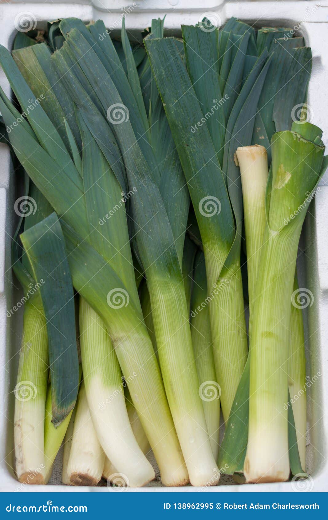Leeks on Display at the Greengrocers Stock Image - Image of stall ...