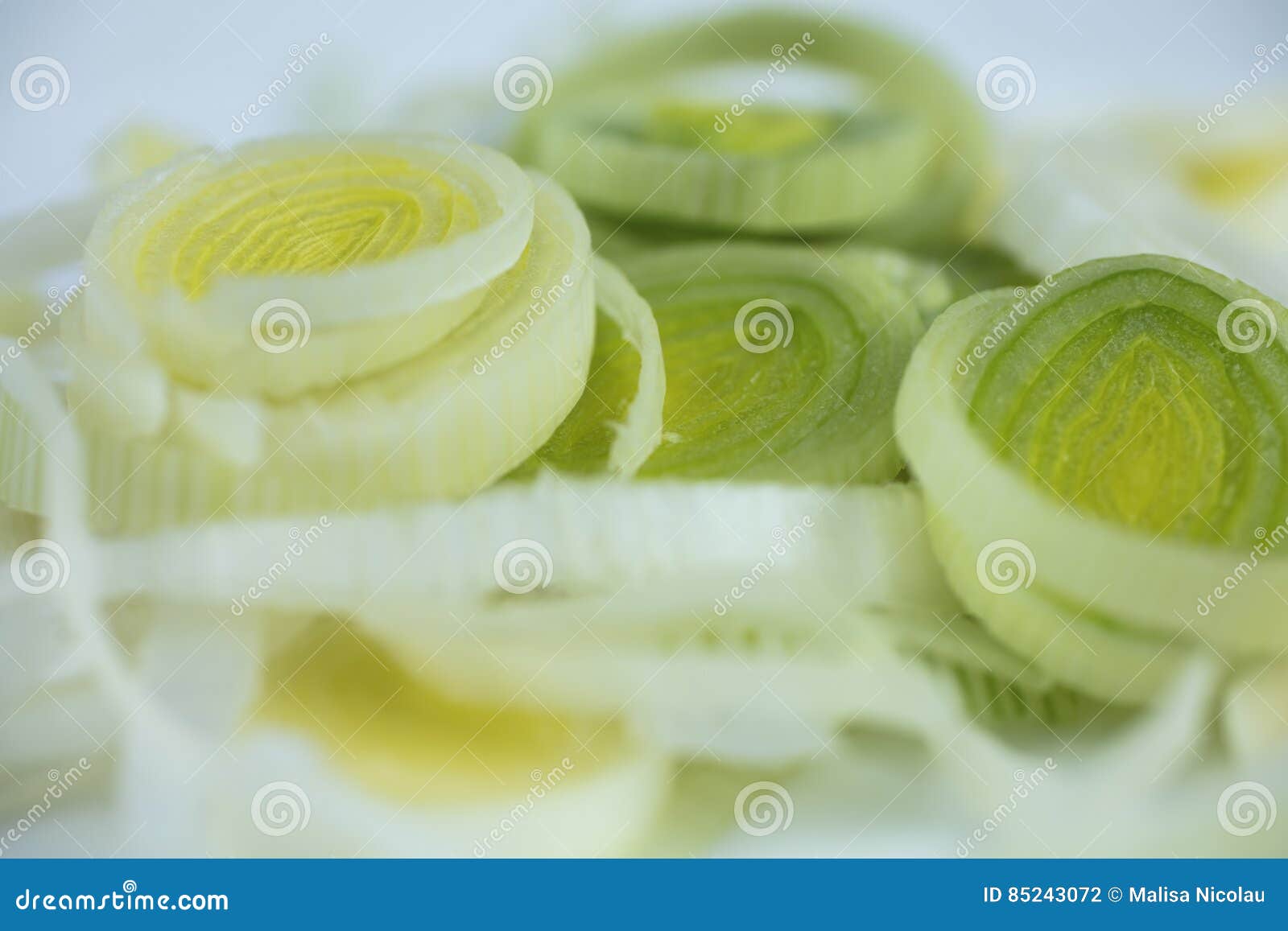 Leeks sliced in thin rings stock photo. Image of ingredient - 85243072