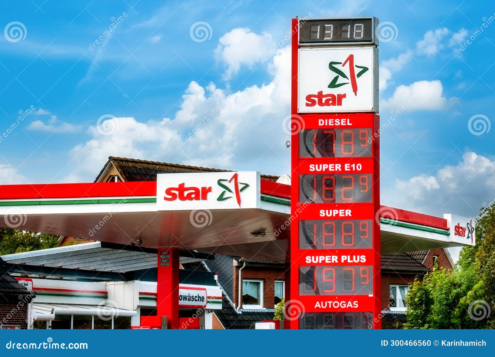 Leer, Germany- 16.09.2023: Star Star Gas Station in Downtown of Leer ...