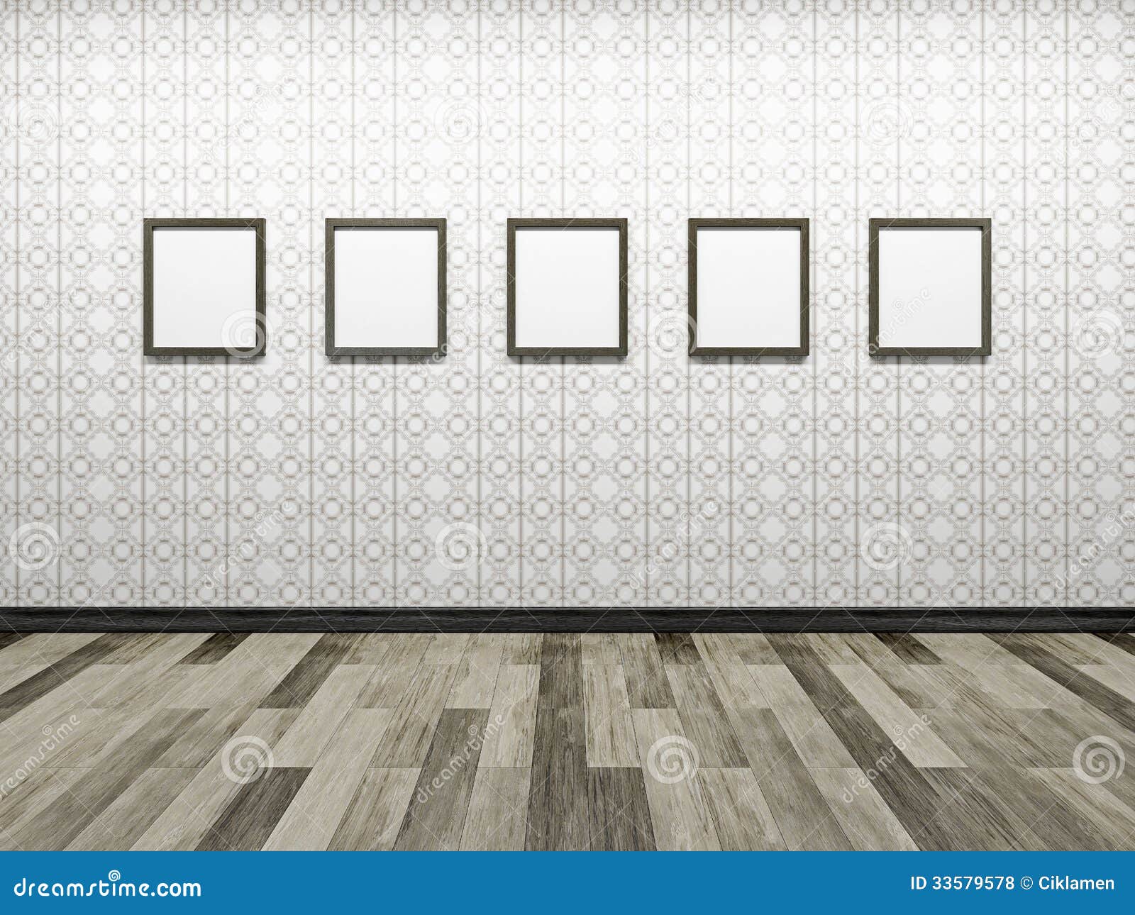 Leere Bilder auf der Wand stock abbildung. Illustration von belichtet ...