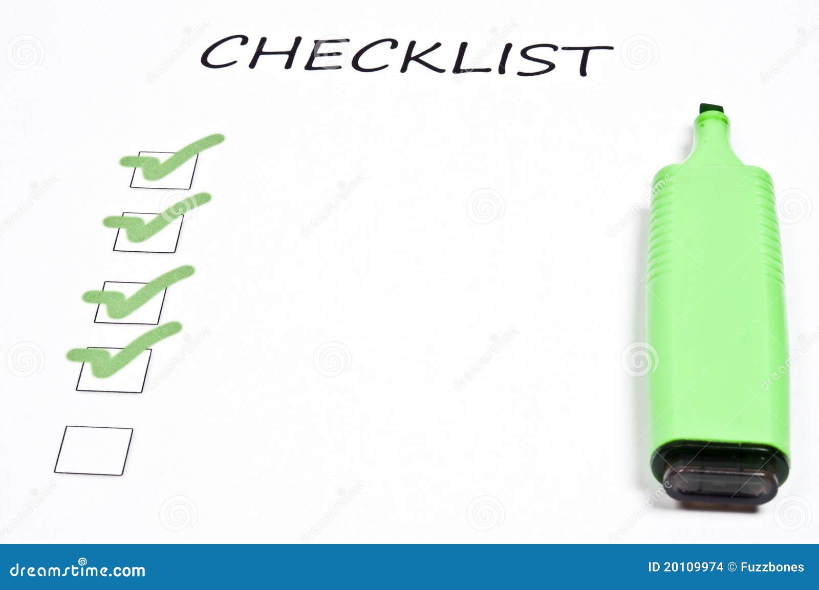 Leere Checkliste stockfoto. Bild von schreiben, formular - 20109974