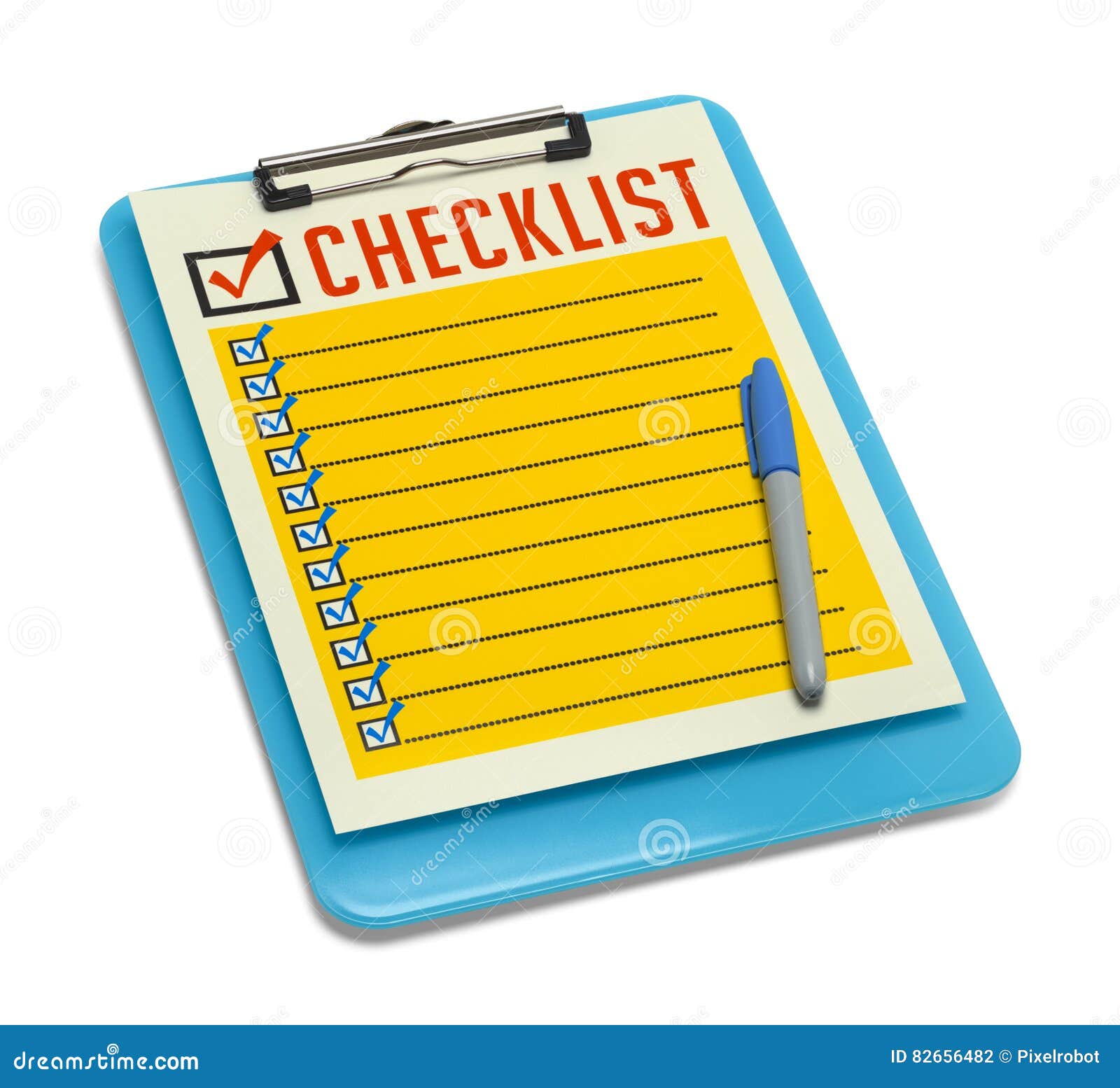 Leere Checkliste stock abbildung. Illustration von schnitt - 82656482
