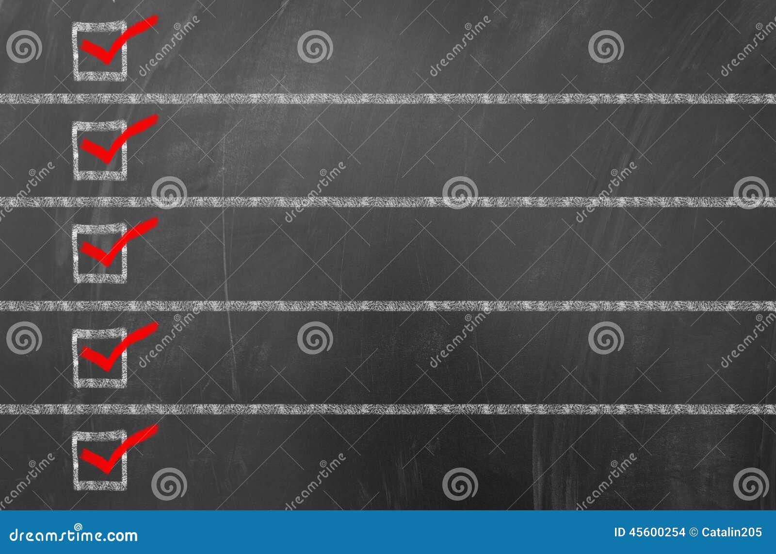 Leere Checkliste auf Tafel stockfoto. Bild von checkliste - 45600254