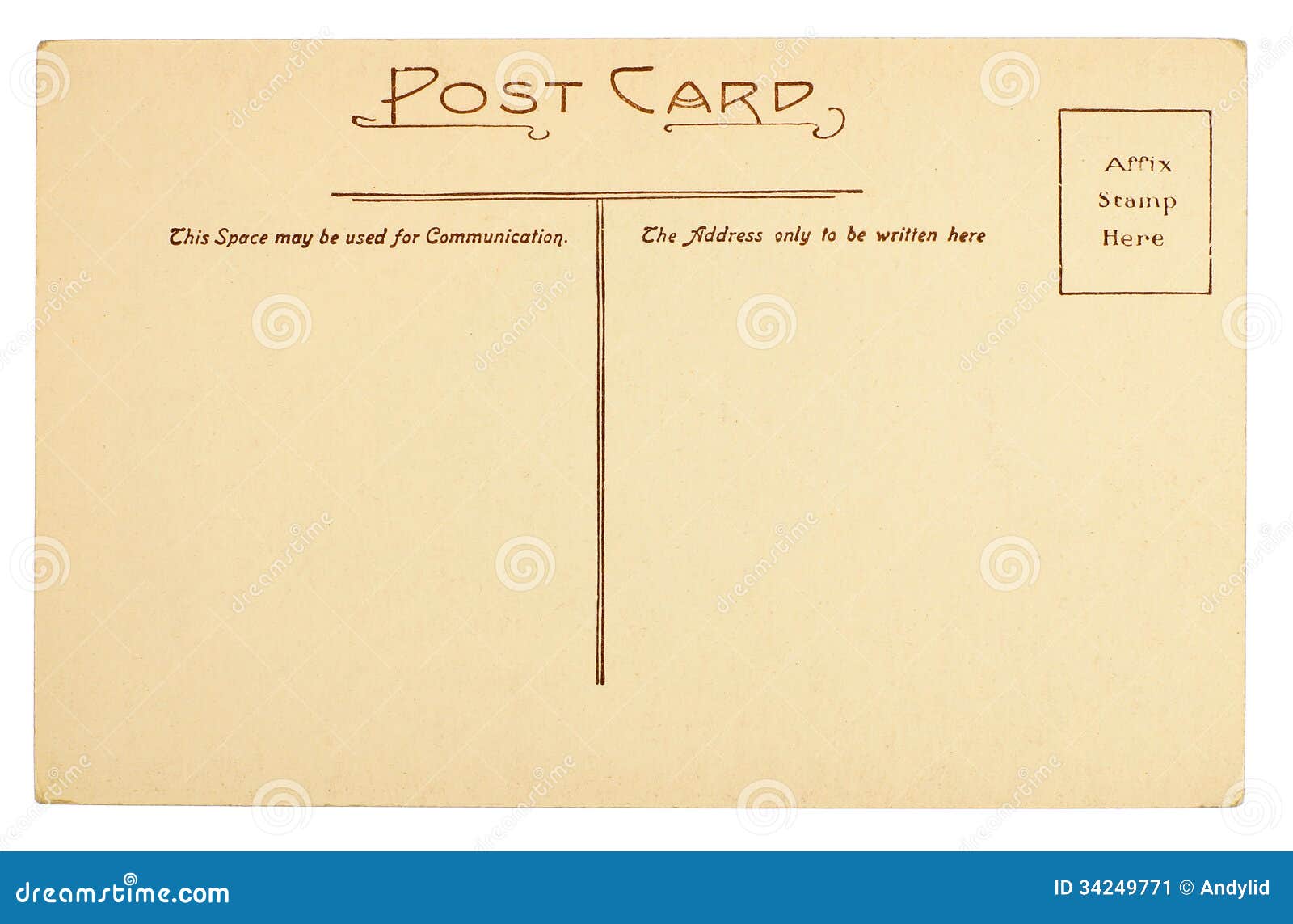 Leere Postkarte stockbild. Bild von postkarte, exemplar - 34249771