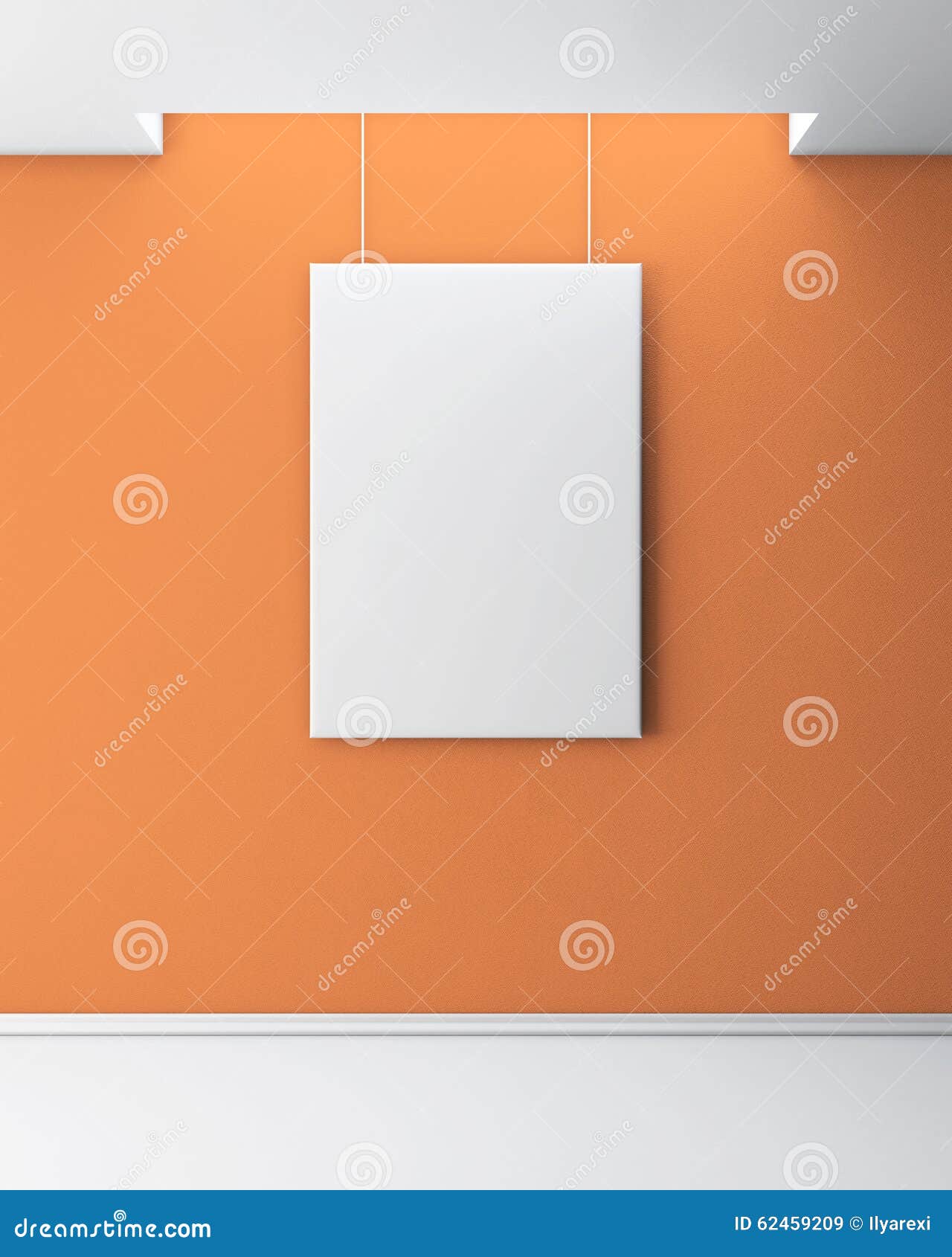Leeres Bild Auf Einer Orange Wand 3d Stock Abbildung - Illustration von ...