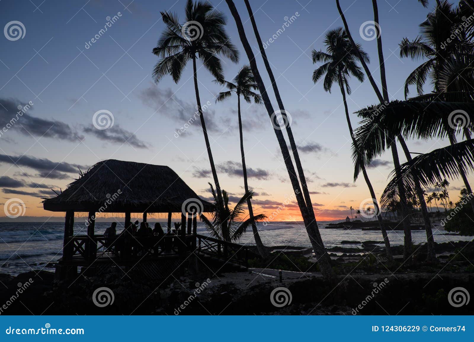 Lefaga, Matautu, Samoa - August 6, 2018: Sunset at Return To Par ...