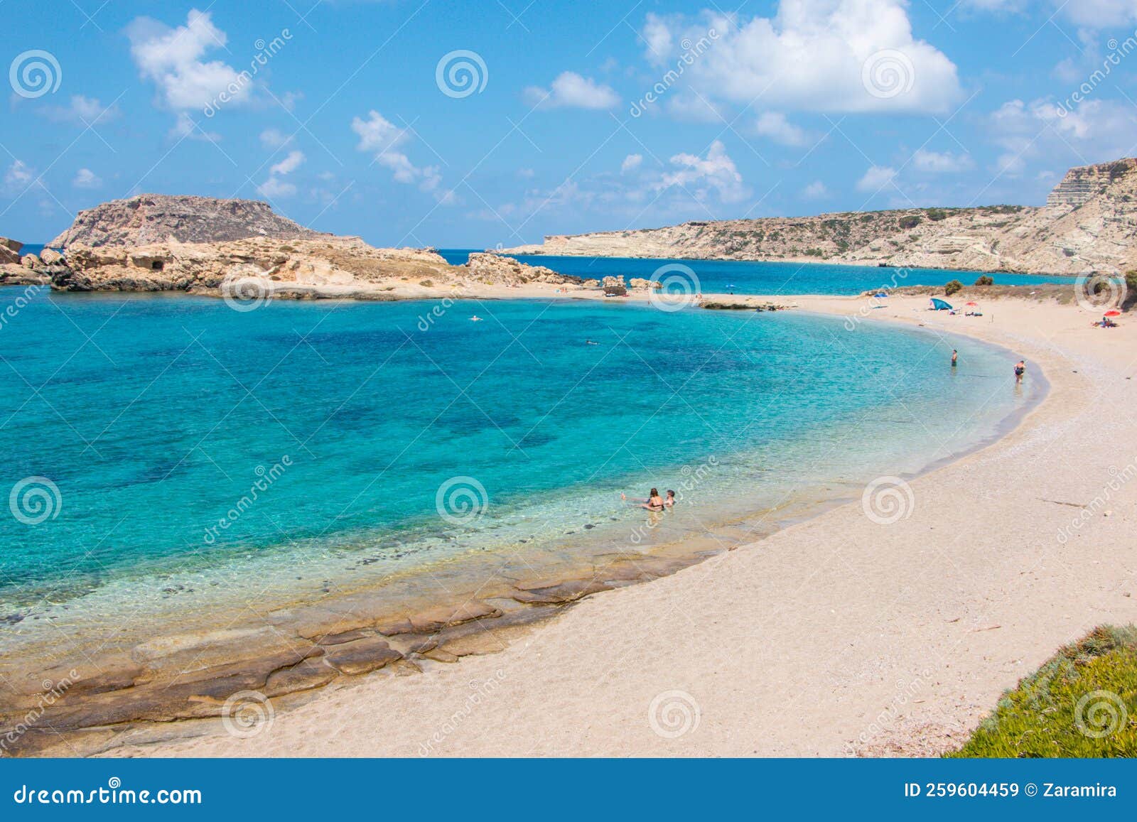 Lefkos Beach editorial stock image. Image of tourist - 259604459