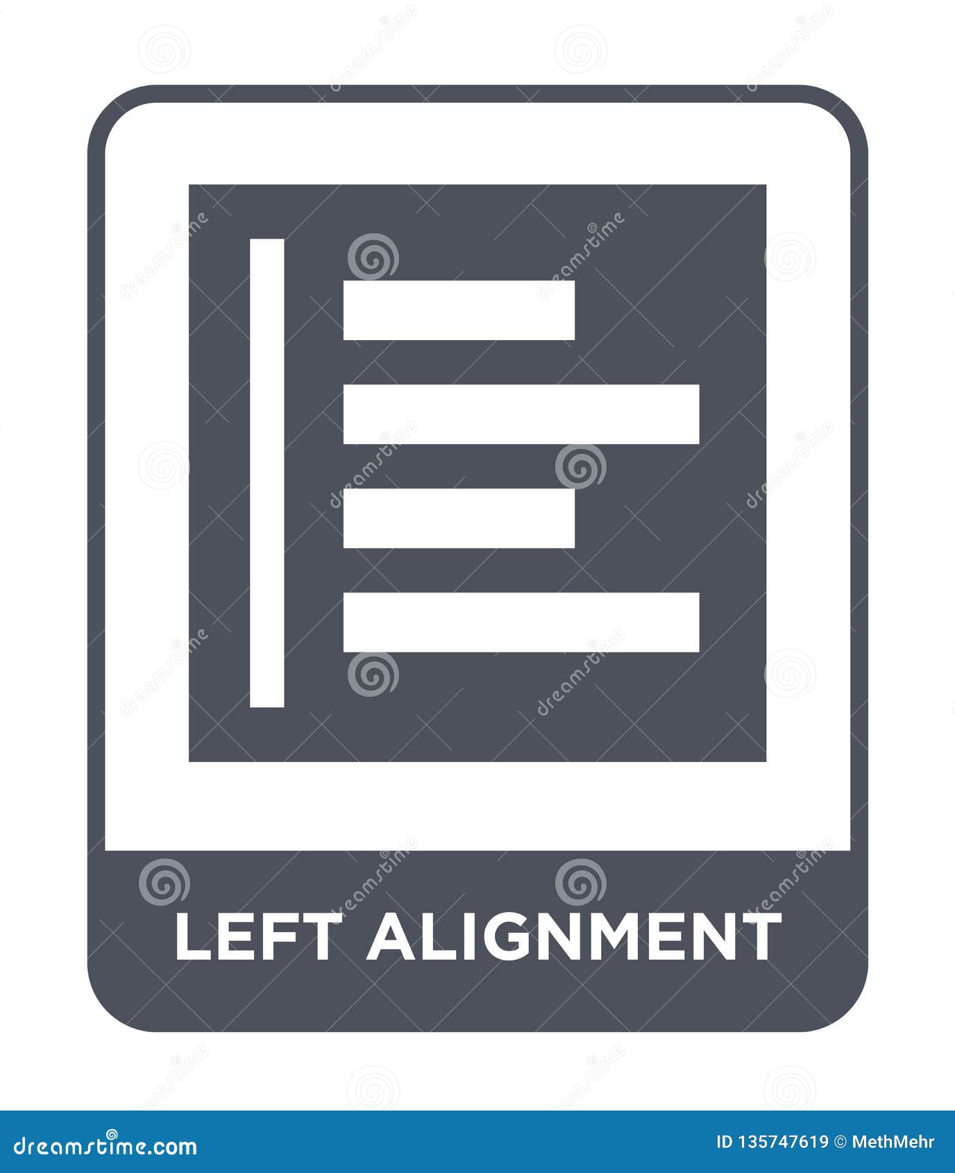 Left Alignment Icon in Trendy Design Style. Left Alignment Icon ...