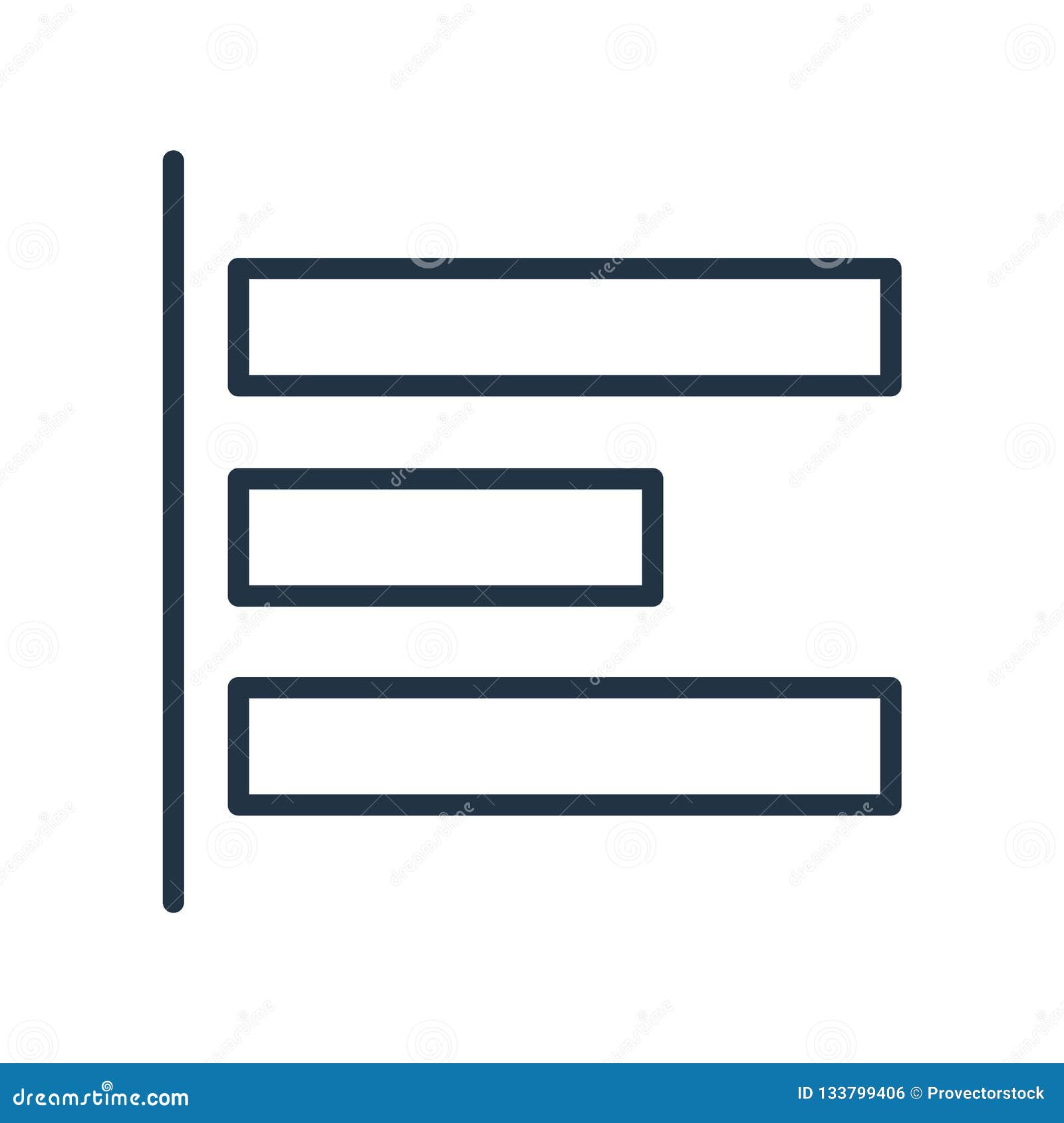 Left Alignment Icon Vector Sign And Symbol Isolated On White Background ...