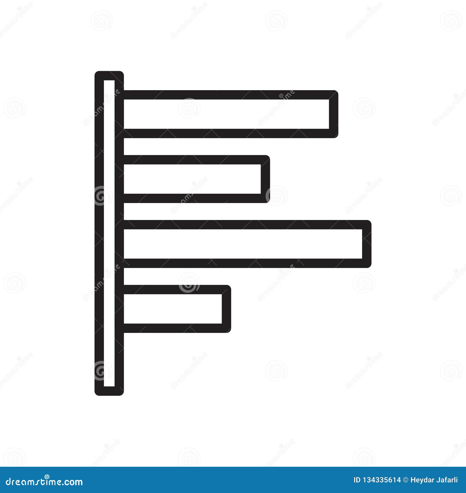 Left Alignment Icon Vector Sign and Symbol Isolated on White Background ...