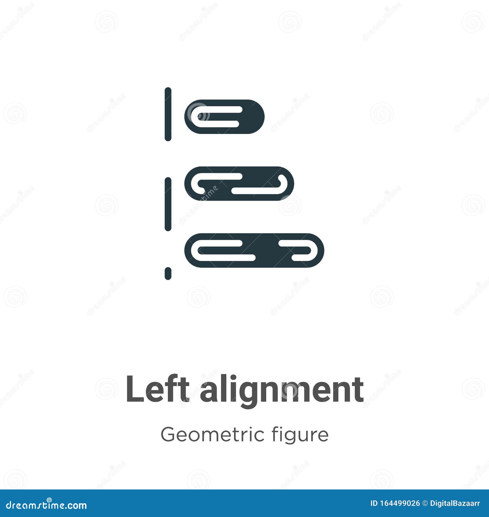 Left Alignment Vector Icon On White Background. Flat Vector Left ...