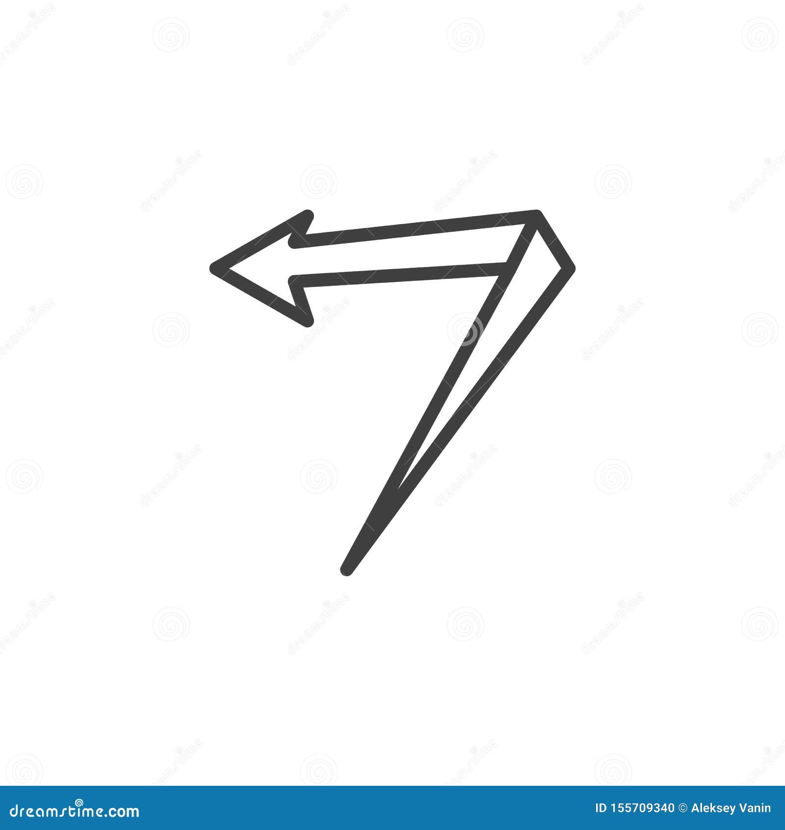 Left angle arrow line icon stock vector. Illustration of line - 155709340