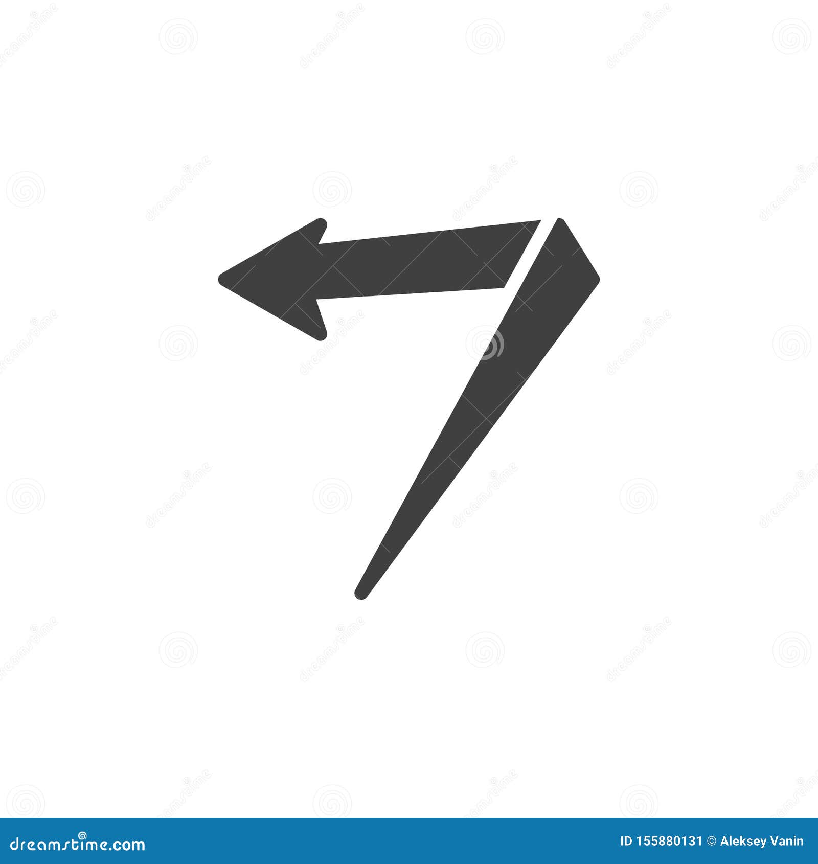 Left Angle Arrow Vector Icon Stock Vector - Illustration of perfect ...