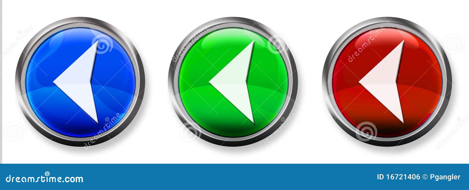 Left Arrow 3-D RGB Button stock illustration. Illustration of light ...