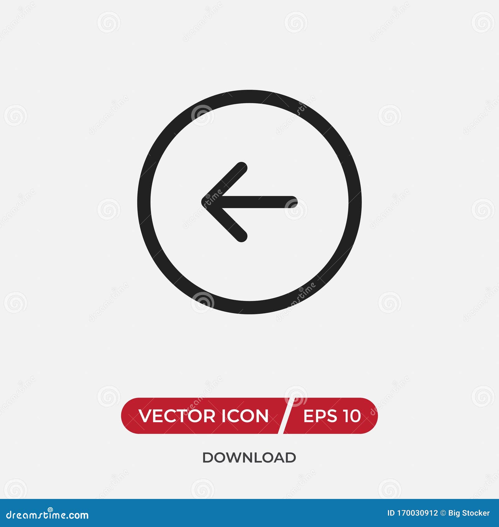 Left Arrow, Back Button Vector Icon in Modern Design Style for Web Site ...