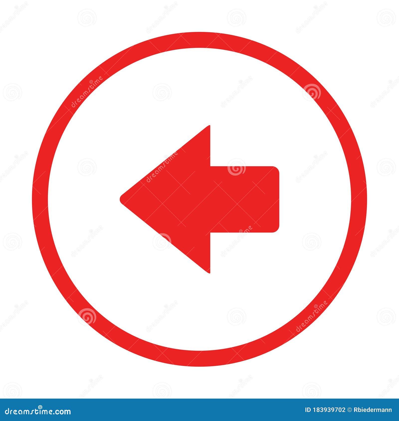 Left arrow and circle stock vector. Illustration of line - 183939702