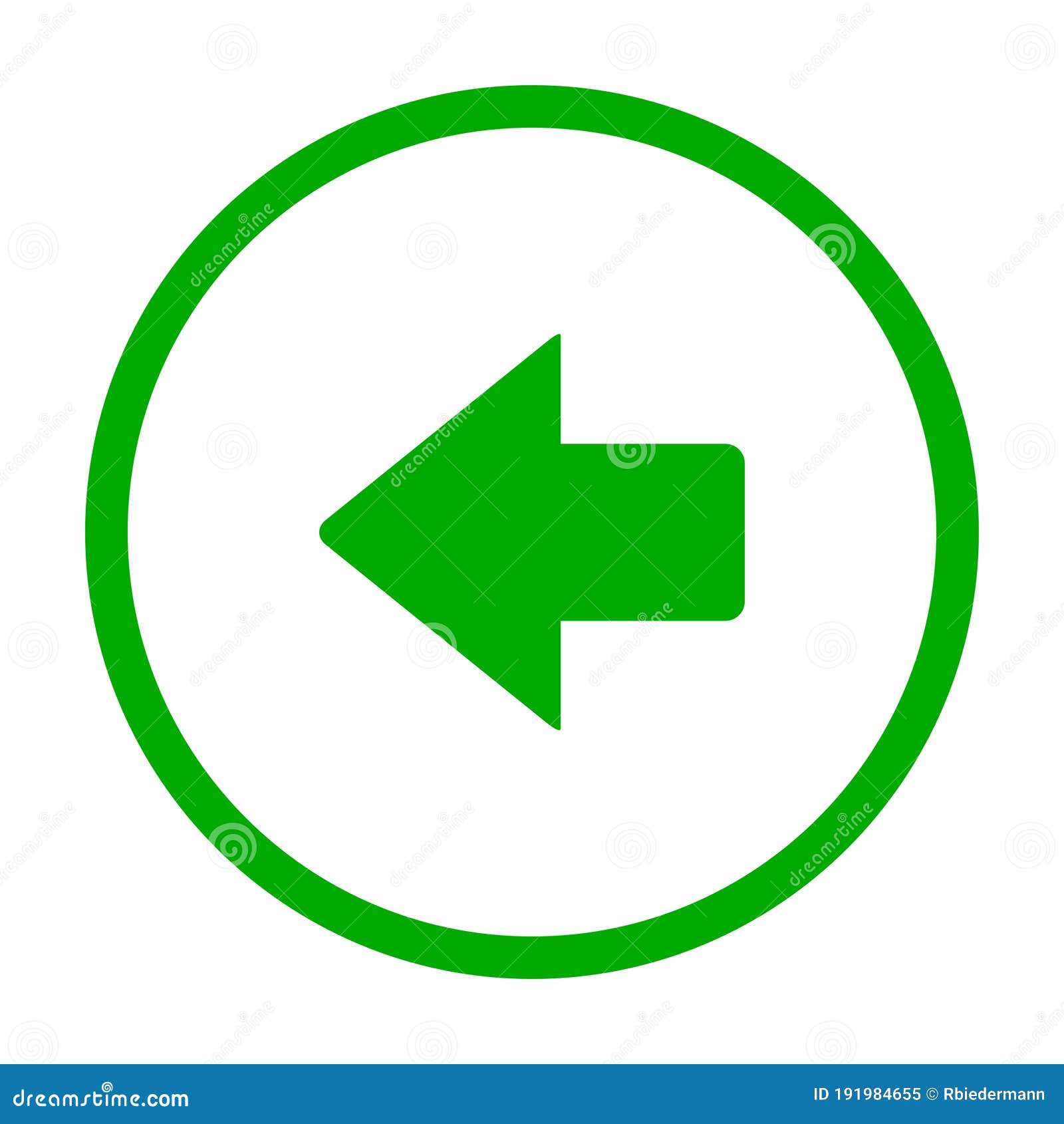 Left arrow and circle stock vector. Illustration of icon - 191984655