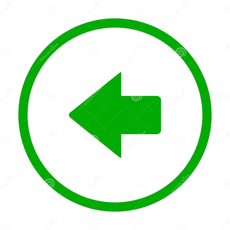 Left arrow and circle stock vector. Illustration of icon - 191984655