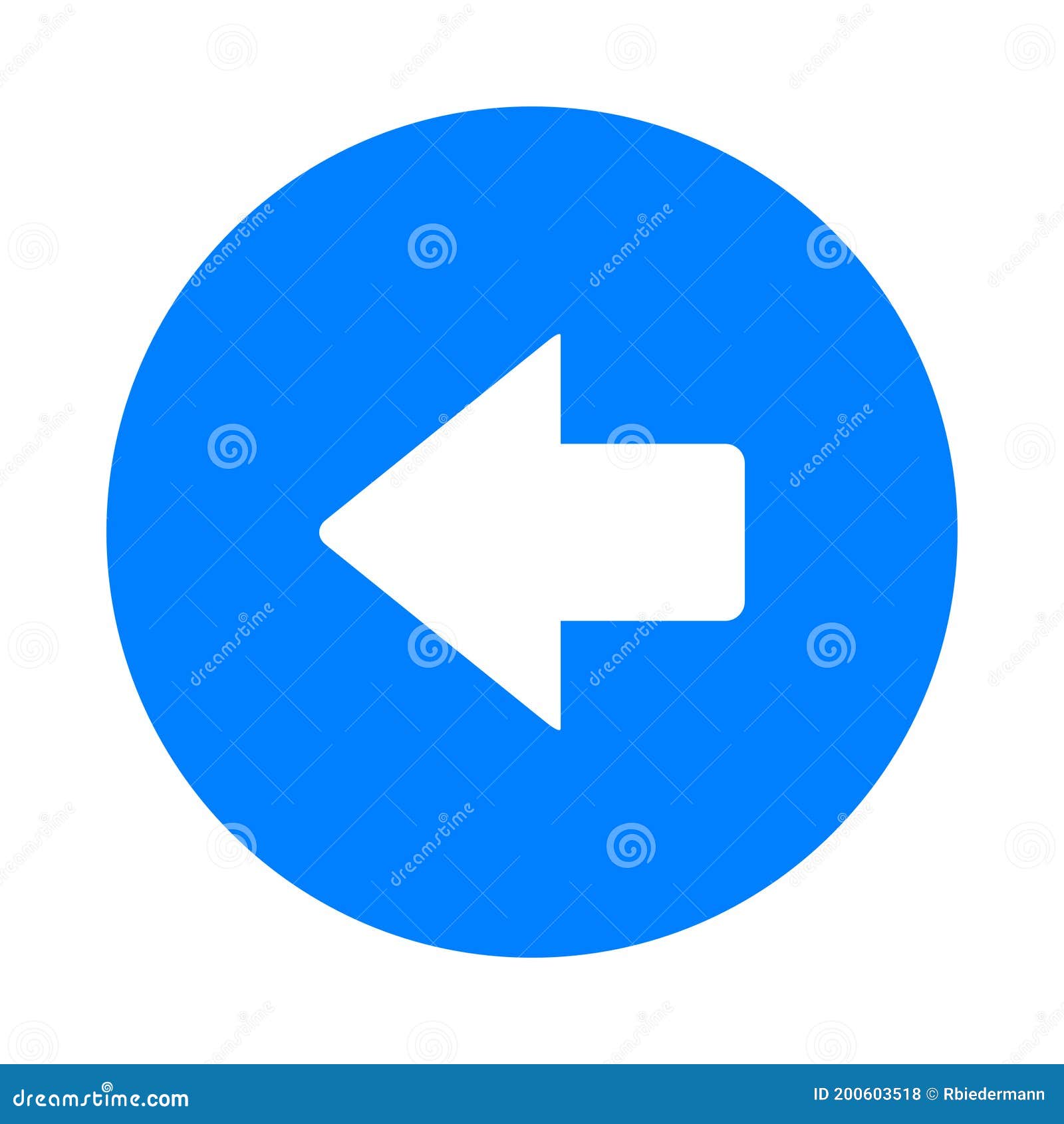 Left arrow and circle stock vector. Illustration of symbol - 200603518