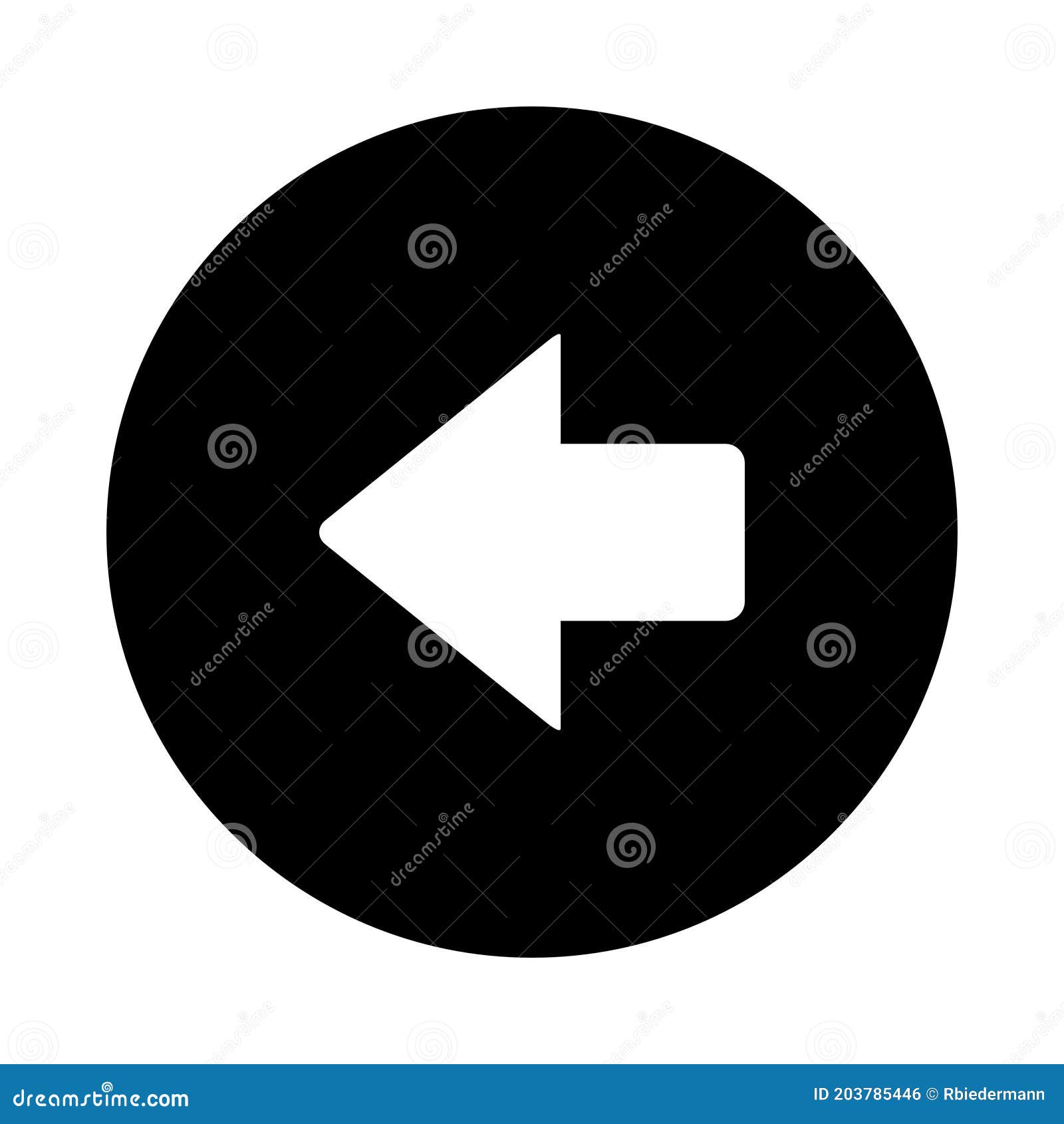 Left arrow and circle stock vector. Illustration of graphic - 203785446