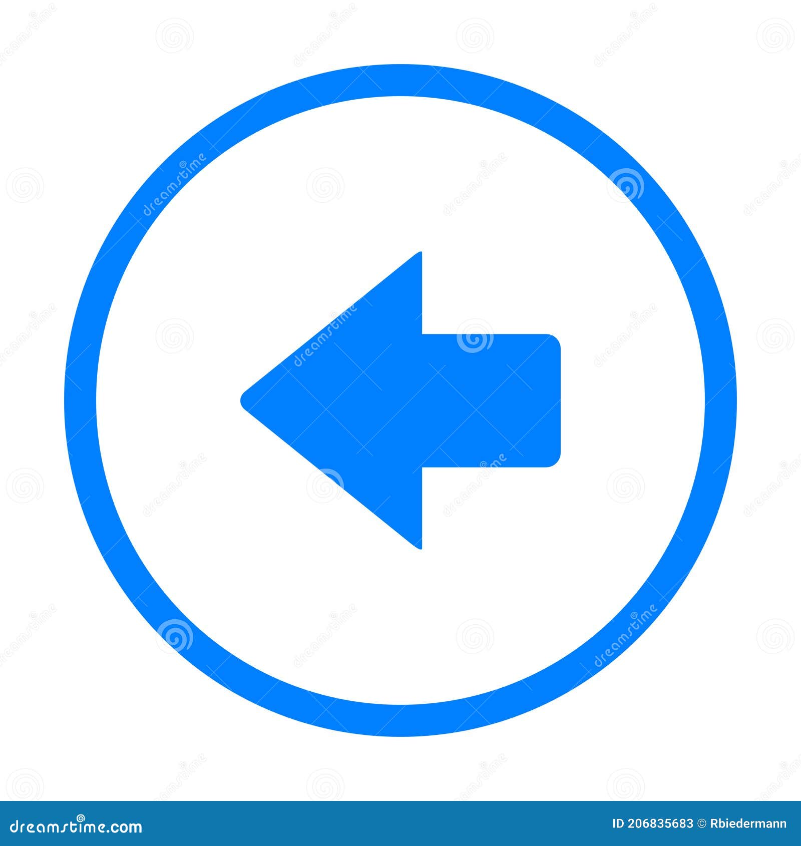 Left arrow and circle stock vector. Illustration of left - 206835683