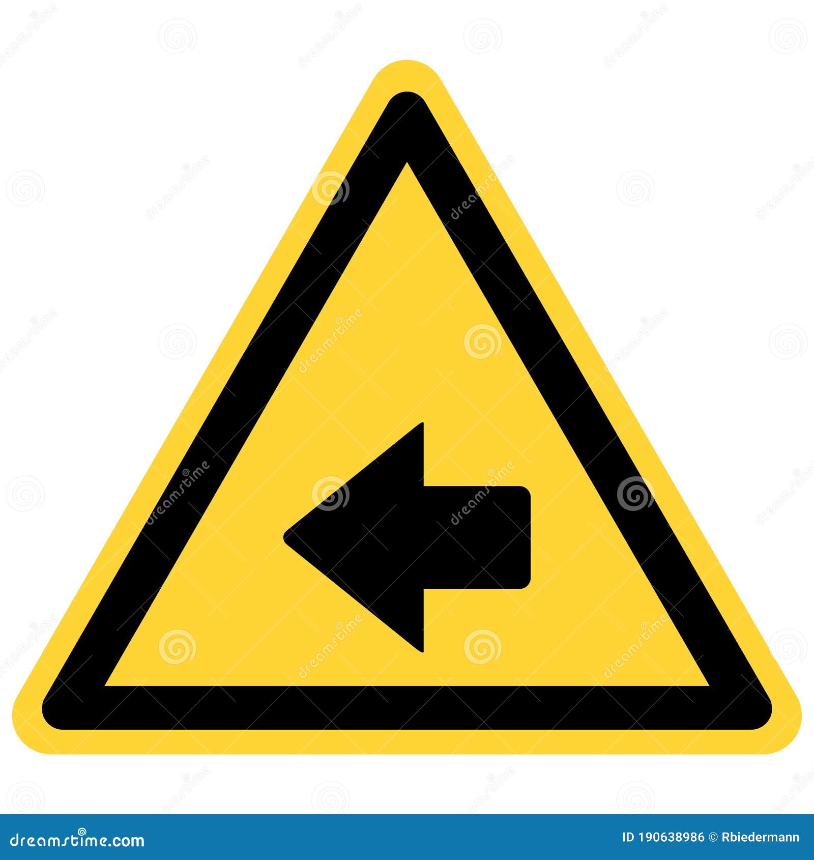 Left arrow and danger sign stock vector. Illustration of left - 190638986
