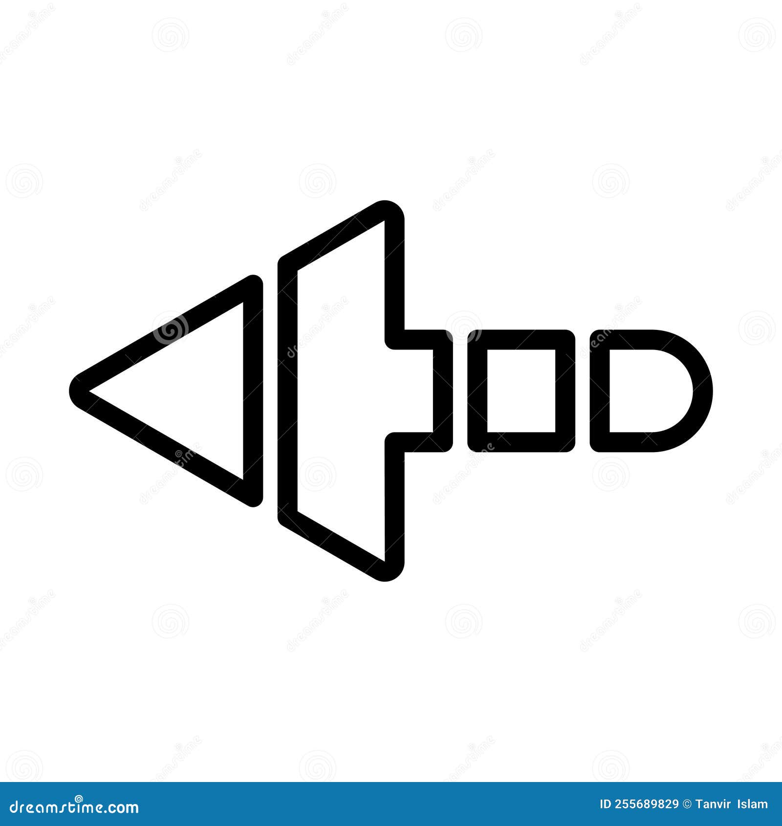 Left Arrow Icon stock vector. Illustration of design - 255689829