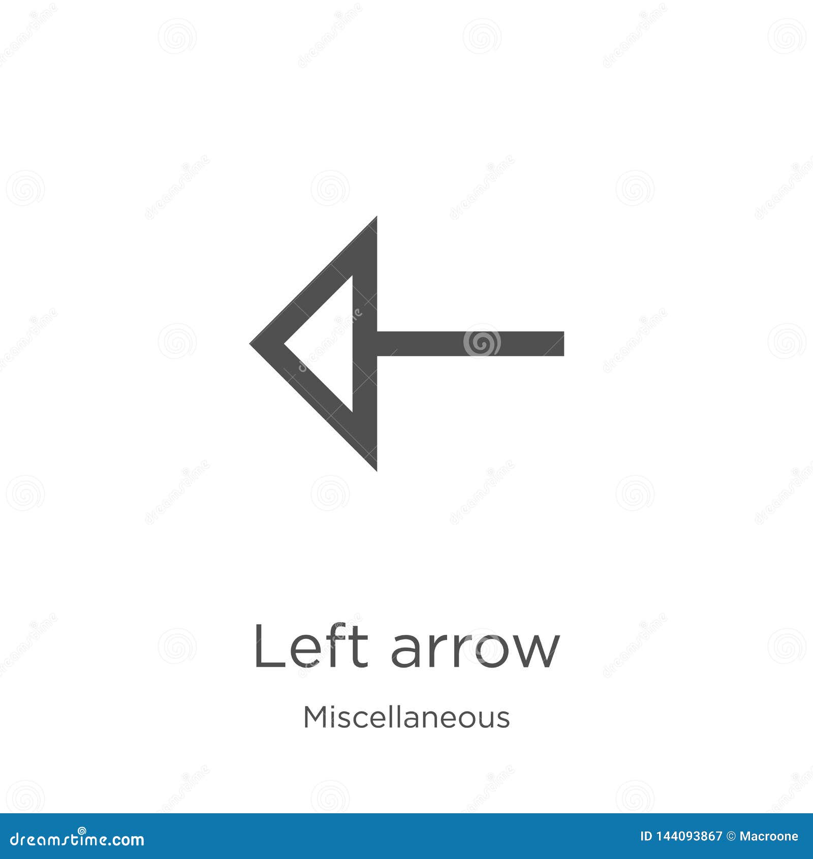 Left Arrow Icon Vector from Miscellaneous Collection. Thin Line Left ...