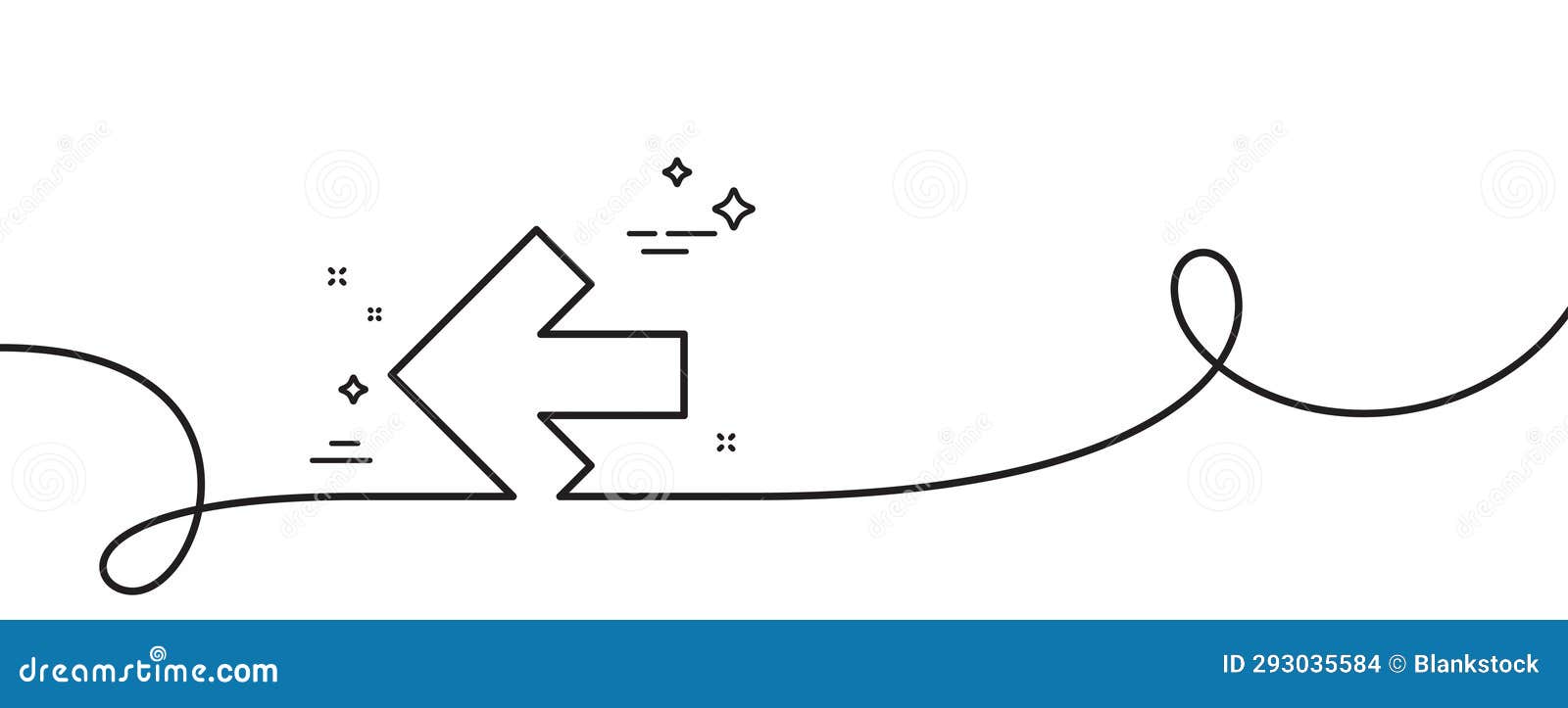 Left Arrow Line Icon. Direction Arrowhead. Continuous Line with Curl. Vector Stock Illustration ...