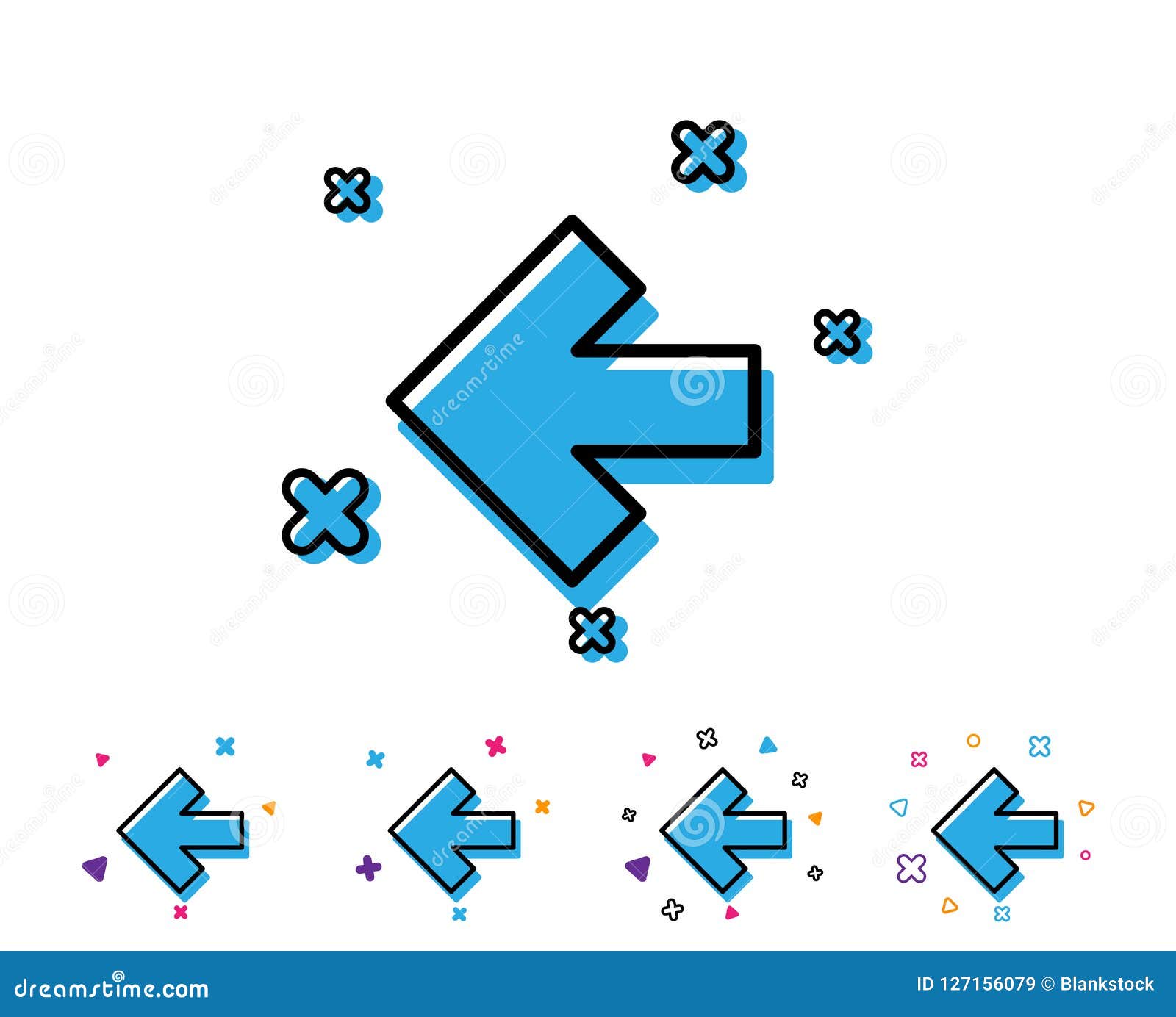 Left Arrow Line Icon. Direction Arrowhead. Stock Vector - Illustration ...