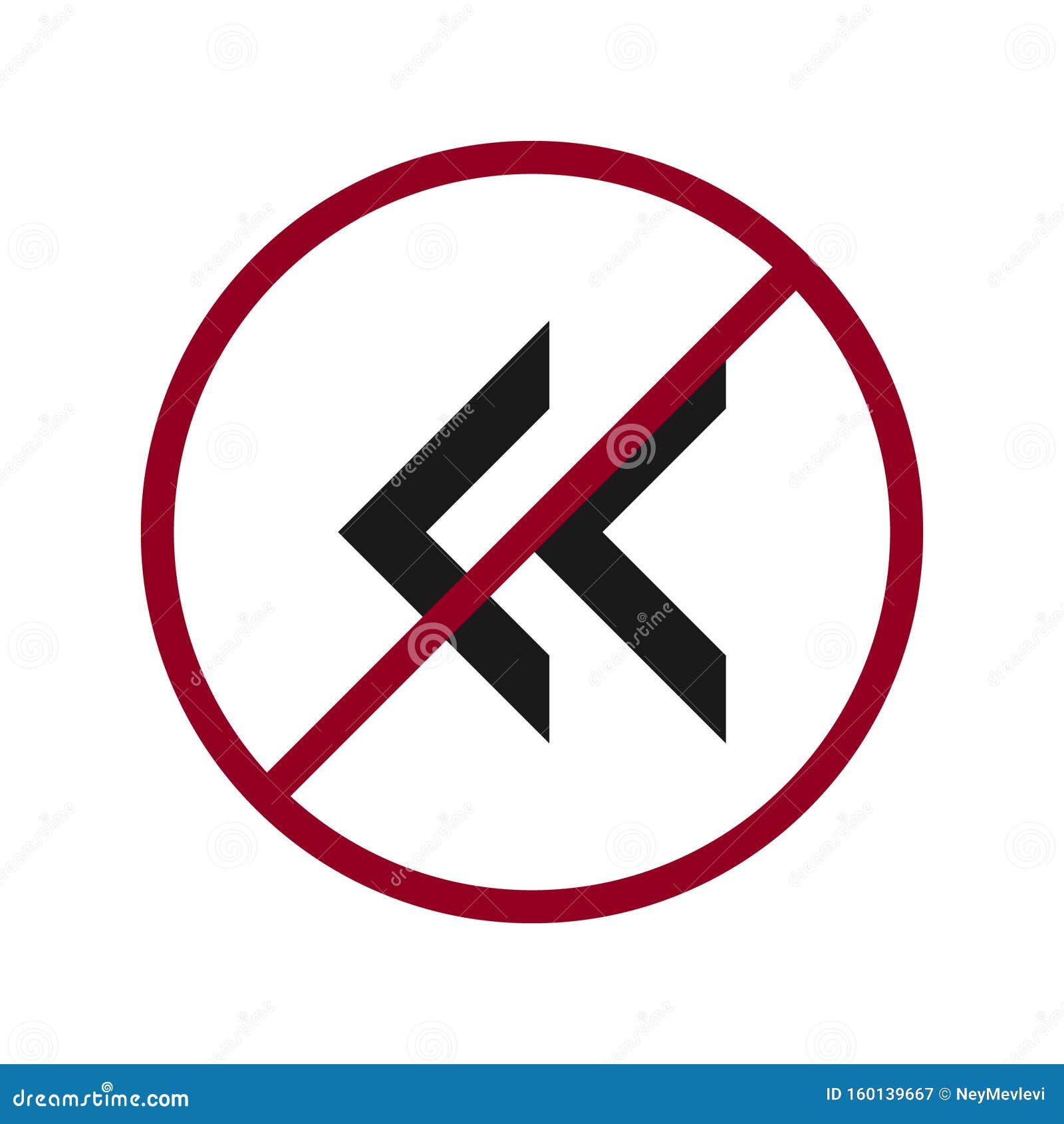 Left Arrow with a Slash Prohibition V.5 Stock Vector - Illustration of ...