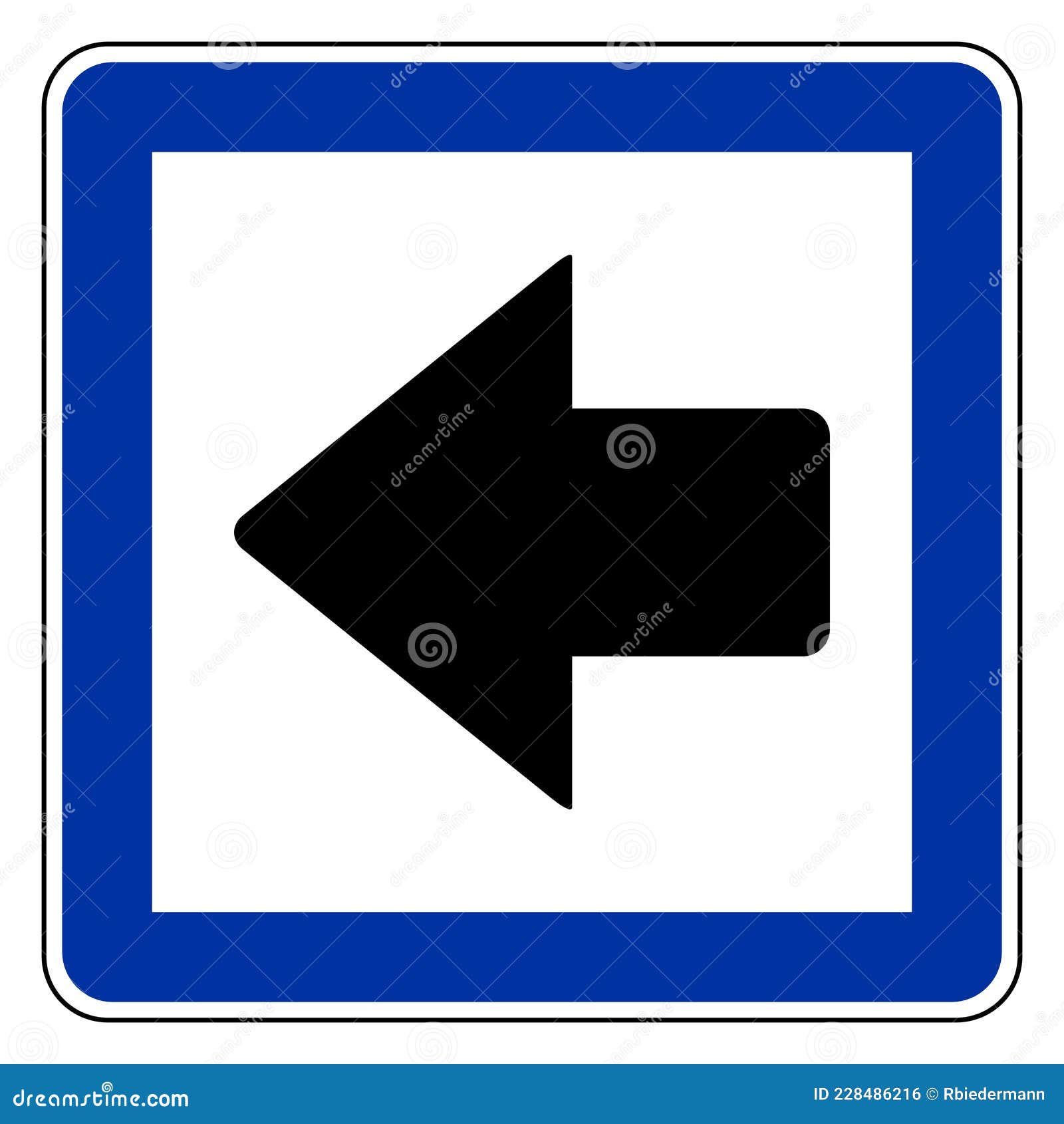 Left arrow and road sign stock vector. Illustration of white - 228486216