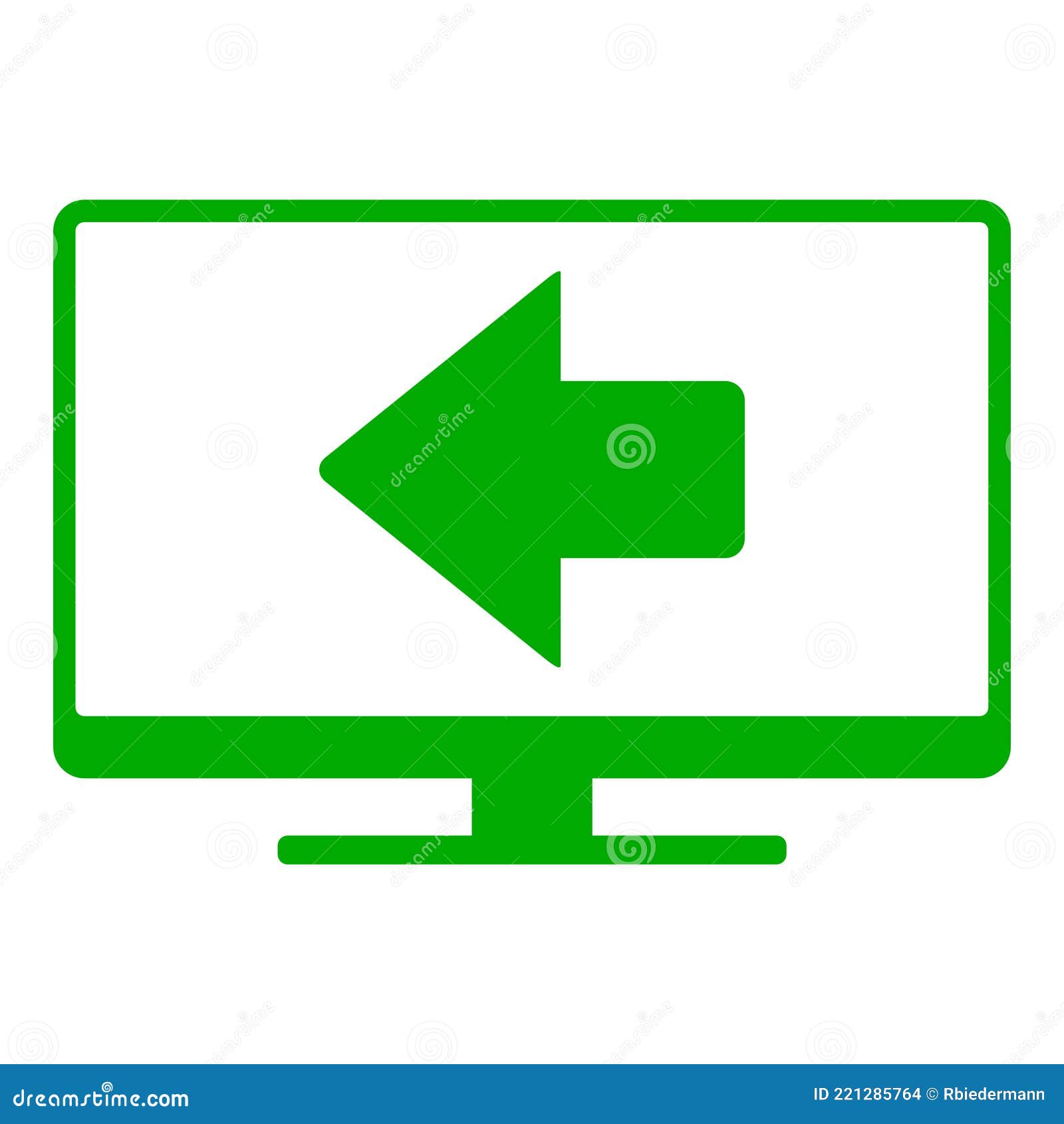 Left arrow and screen stock vector. Illustration of arrow - 221285764