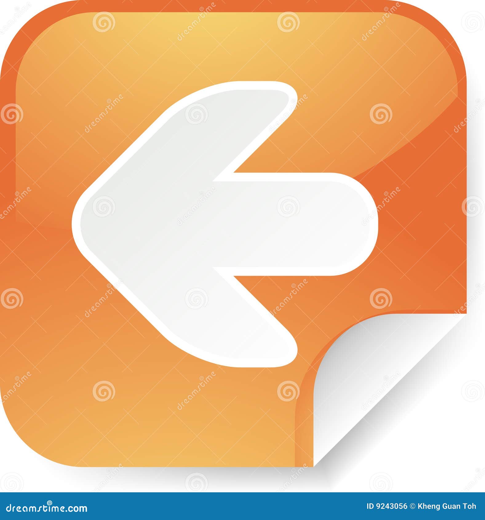 Left arrow sticker stock vector. Illustration of button - 9243056