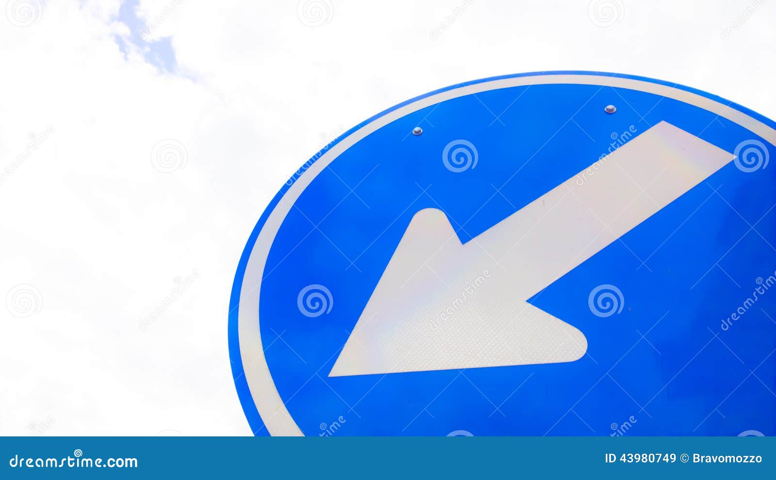 Left Arrow Traffic Sign with the Sky Stock Image - Image of background ...