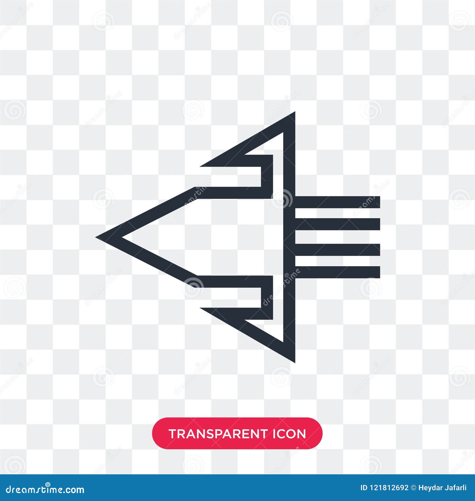 Left Arrow Vector Icon Isolated on Transparent Background, Left Arrow ...