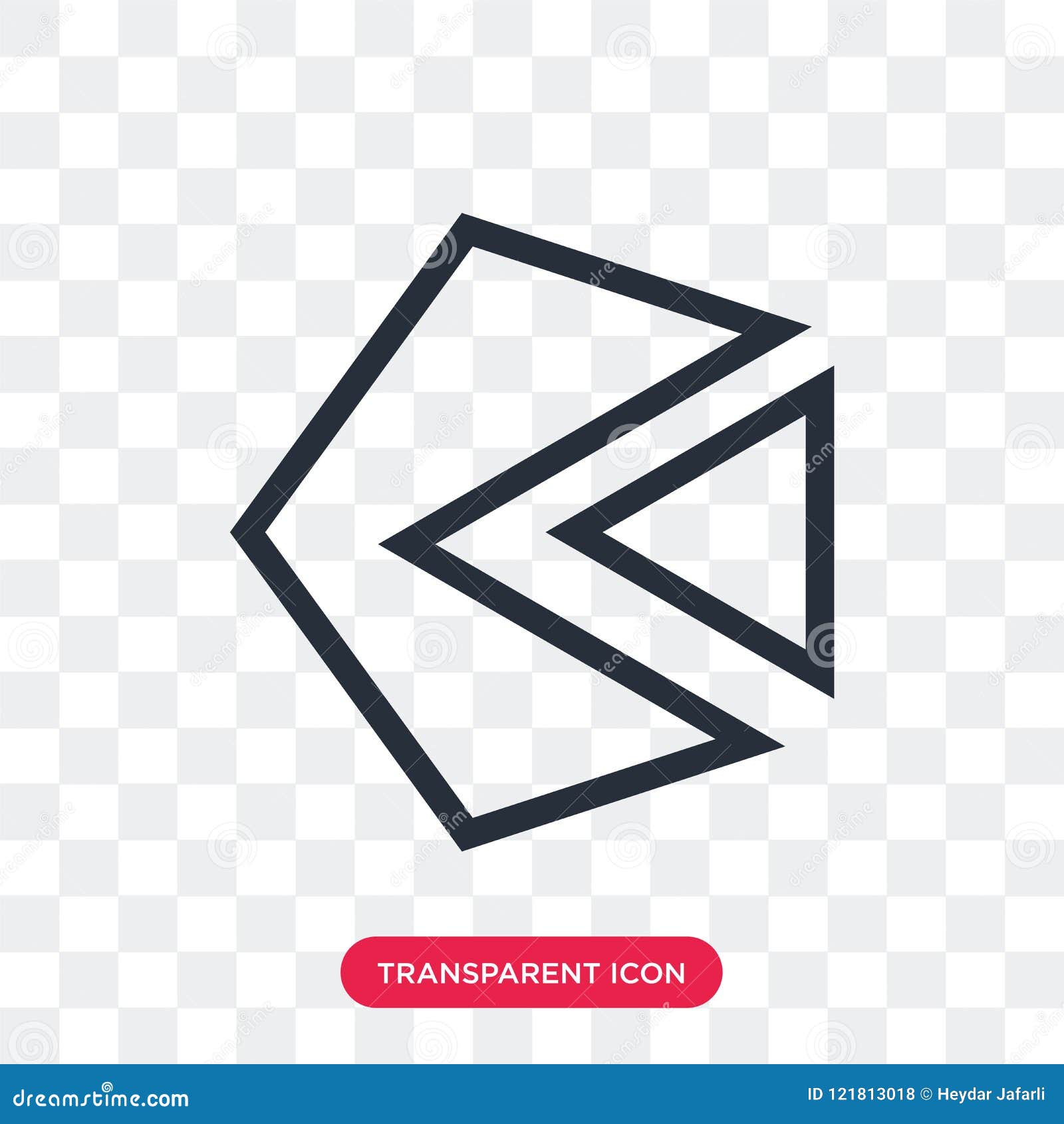 Left Arrow Vector Icon Isolated on Transparent Background, Left Arrow ...