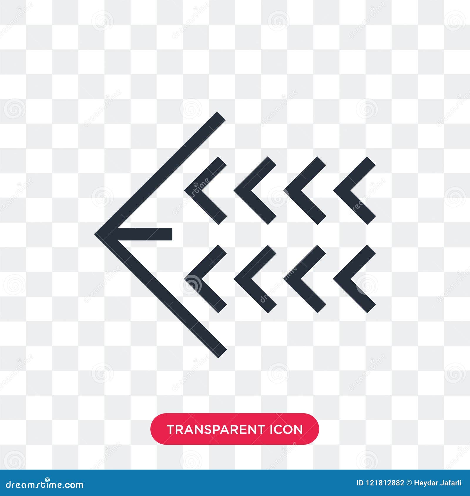 Left Arrow Vector Icon Isolated on Transparent Background, Left Arrow ...