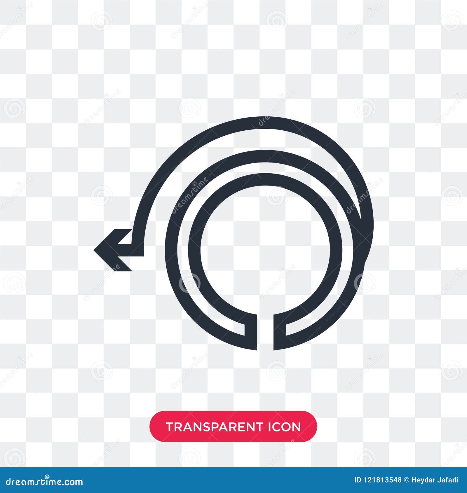 Left Arrow Vector Icon Isolated on Transparent Background, Left Arrow ...